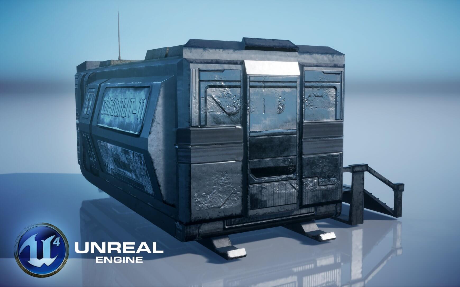 C3 - Sci-Fi Modular Building 1 3D Model by Rendornu