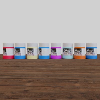 Acrylic Paint Cans - 3D Model by rennightmare