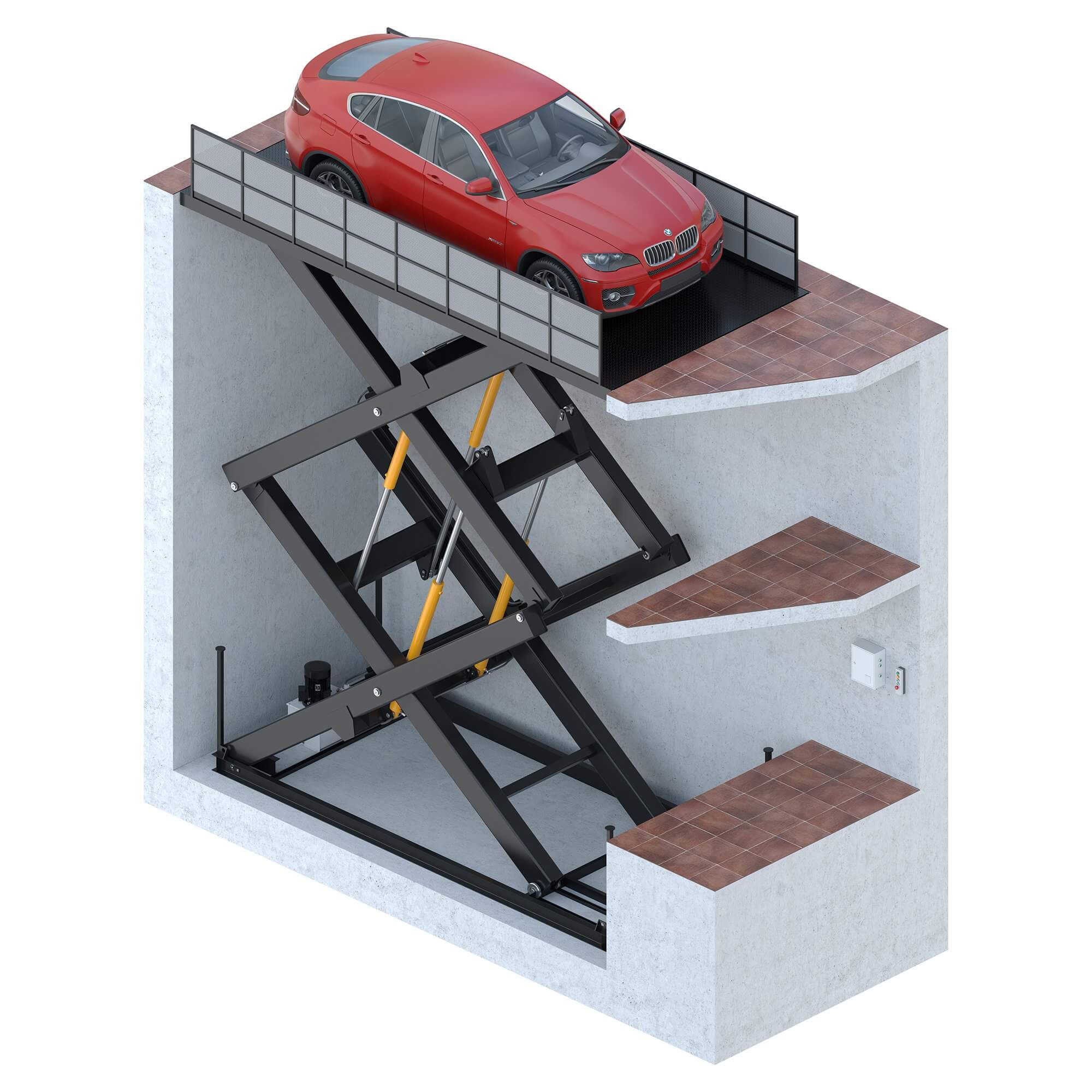 Car Lift 1 - 3D Model by RensiCG