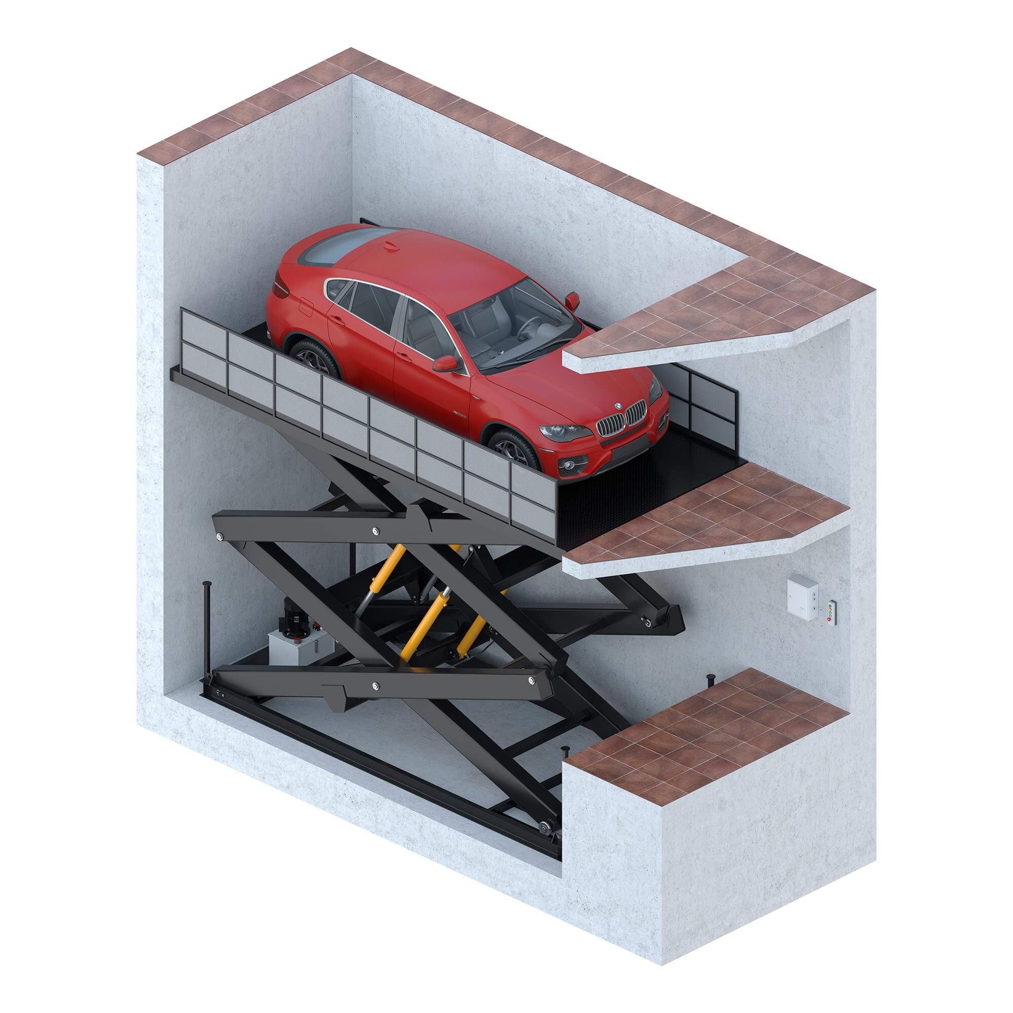 Car Lift 1 - 3D Model by RensiCG