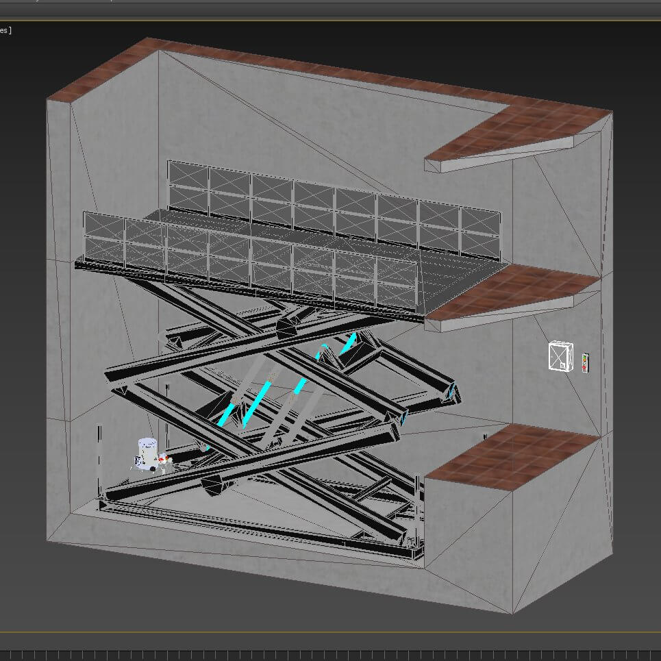 Car Lift 1 - 3D Model by RensiCG