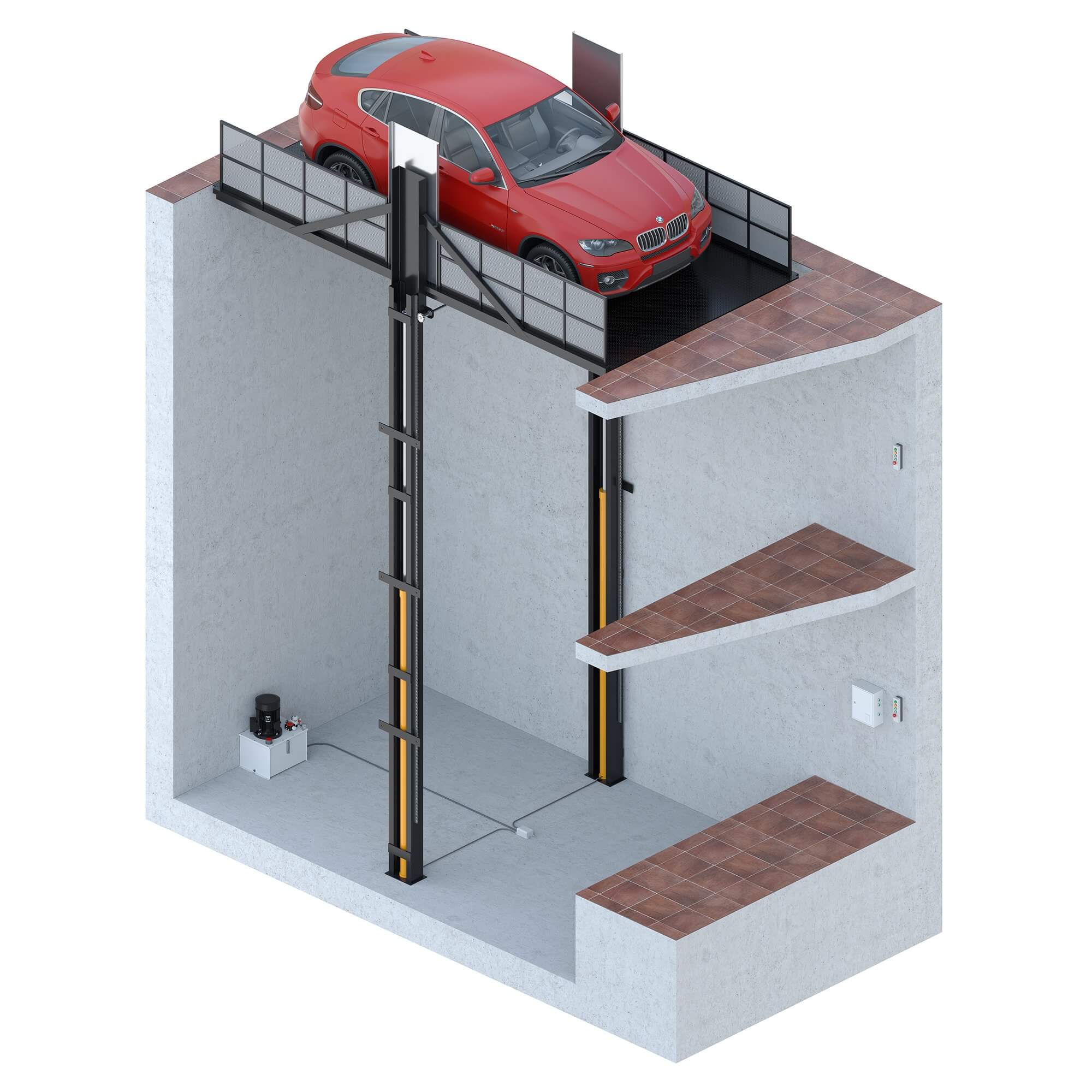 Car Lift 2 - 3D Model by RensiCG
