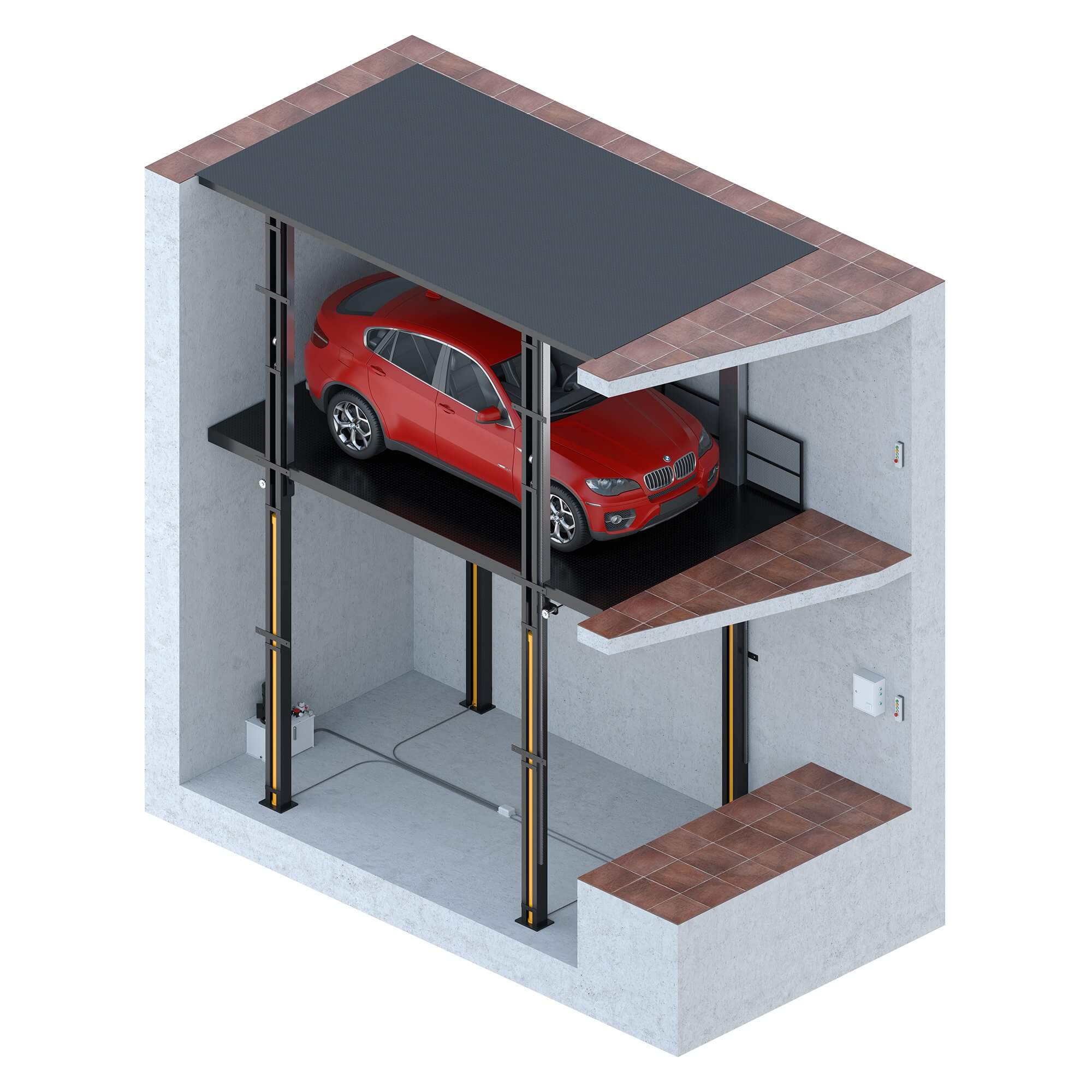 Car Lift 3 - 3D Model by RensiCG