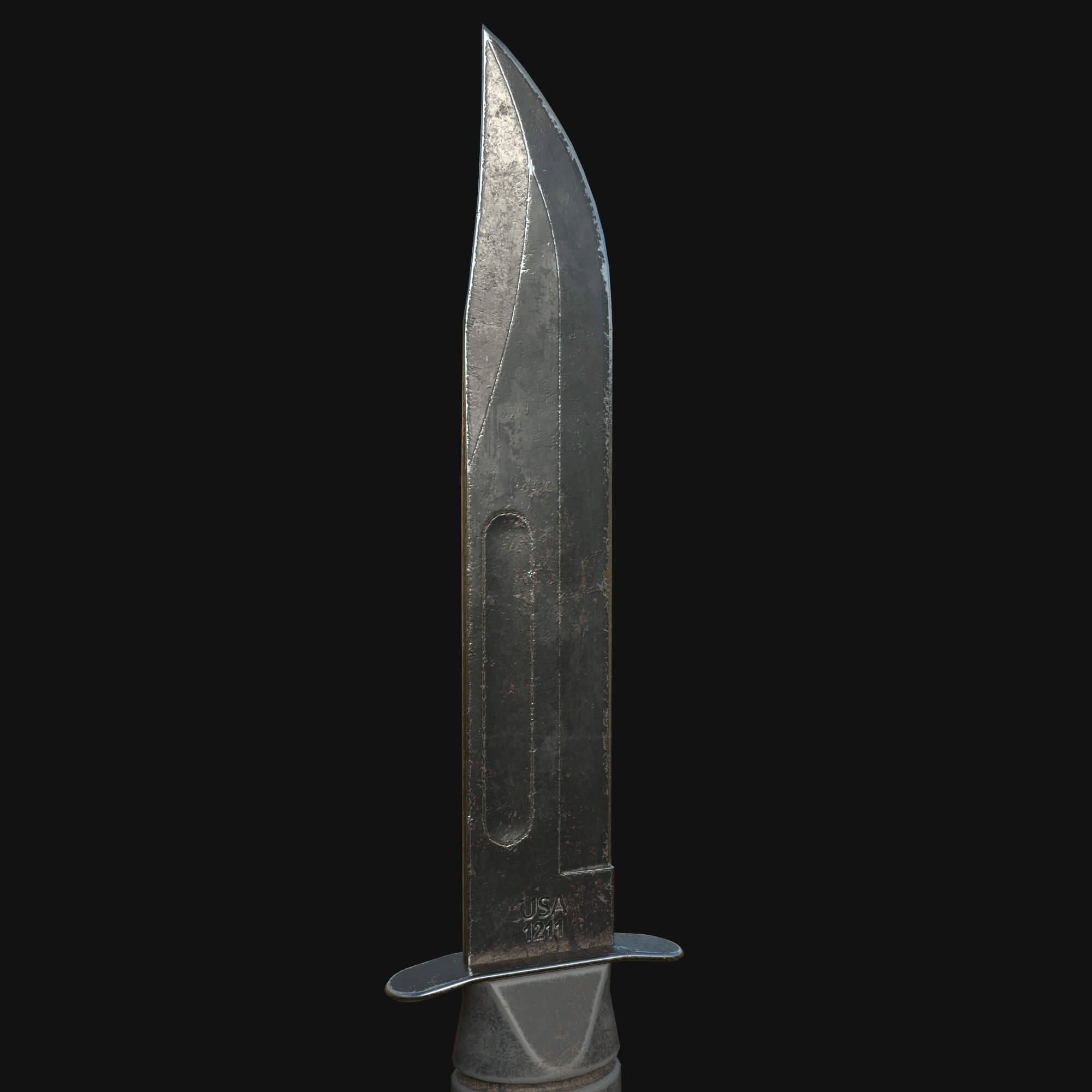 Combat Knife Game Asset - Free 3D Model by RensiCG