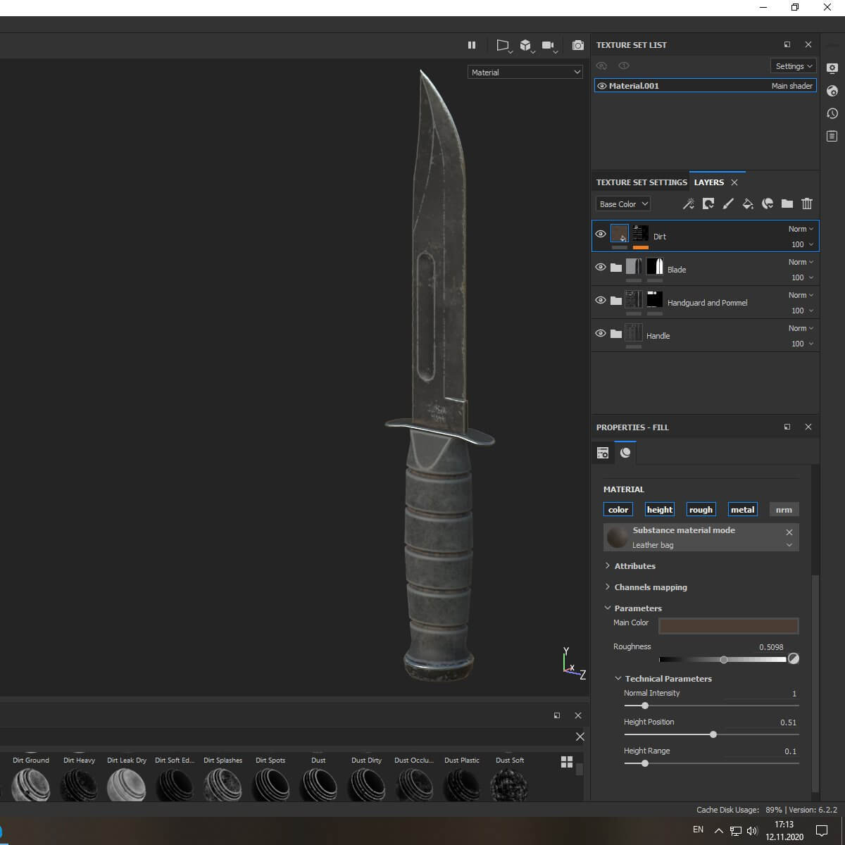 Combat Knife Game Asset - Free 3D Model by RensiCG