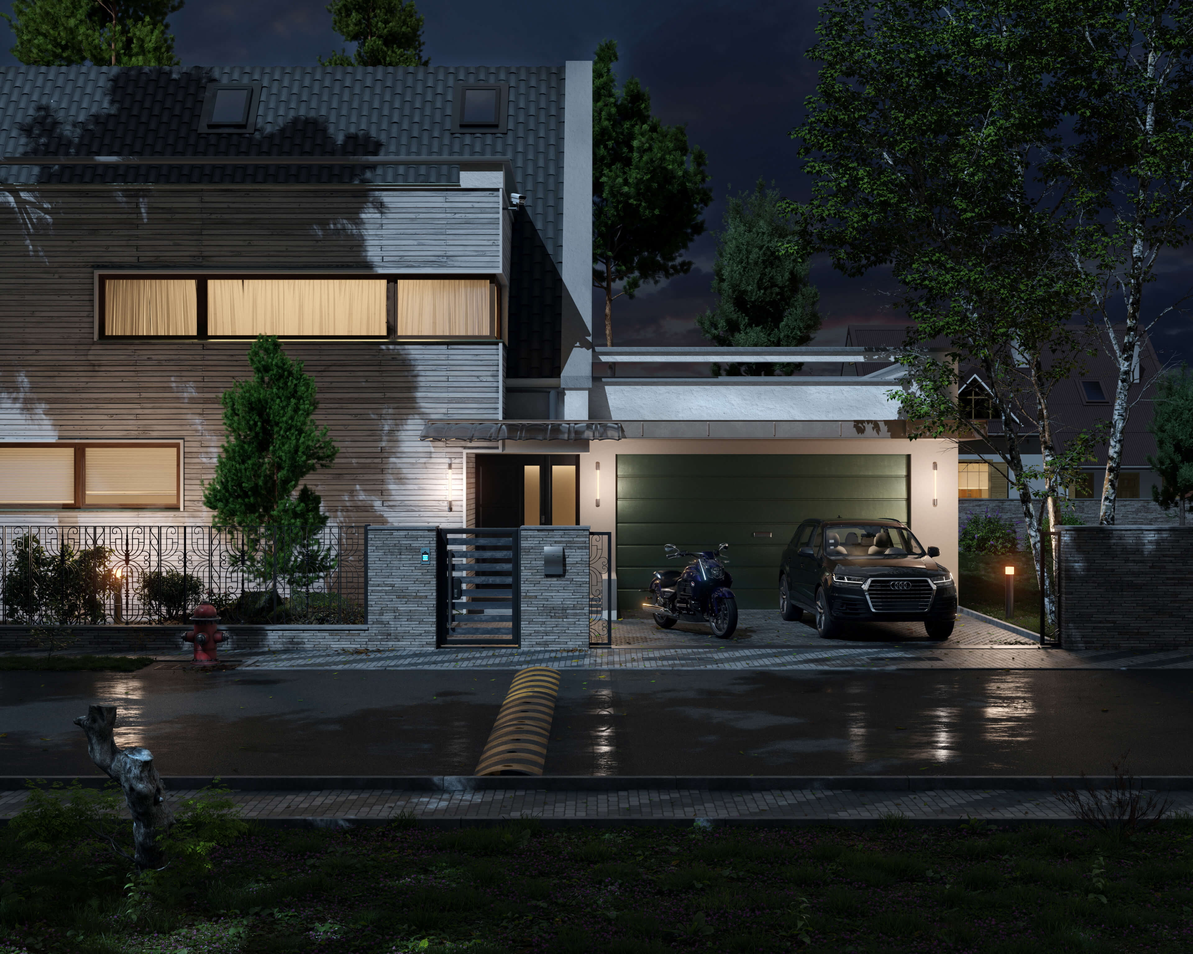 House street viz 03,04.24 3D Render, Digital Art by RensiCG