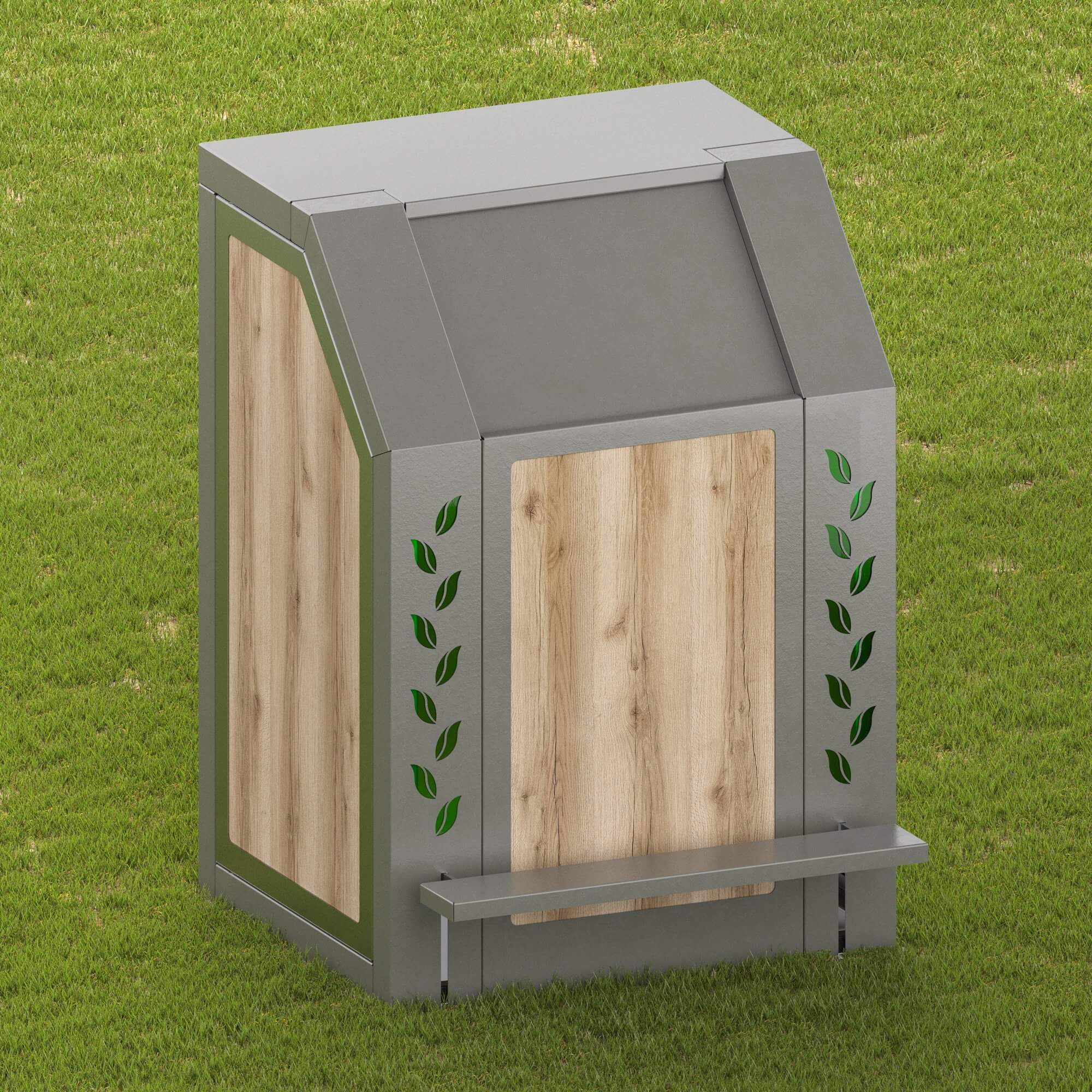 Outdoor Trash Cans 5 Models - 3D Model by RensiCG