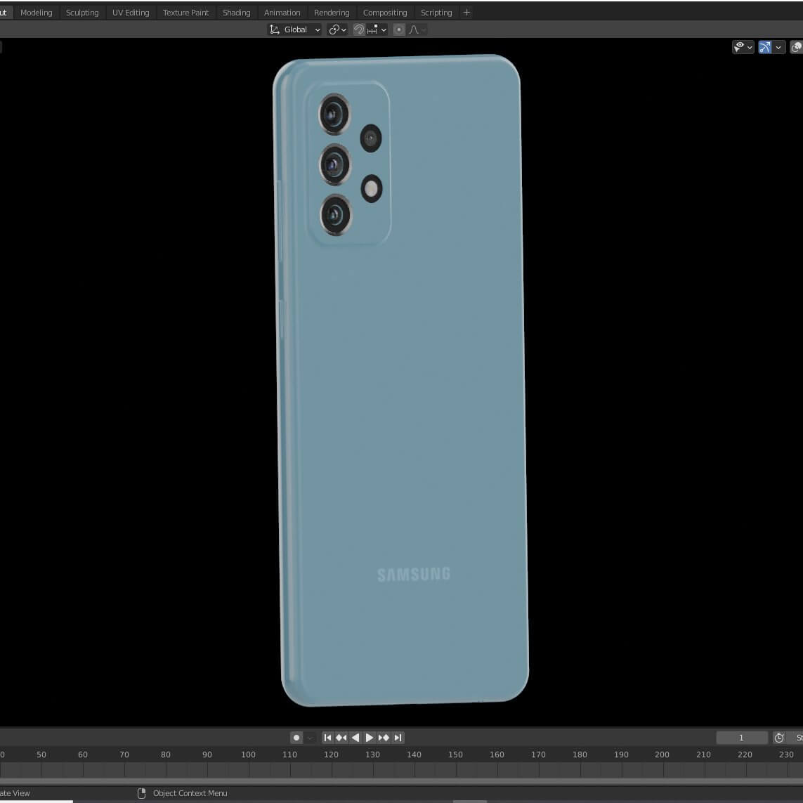 Samsung Galaxy A72 - 3D Model by RensiCG