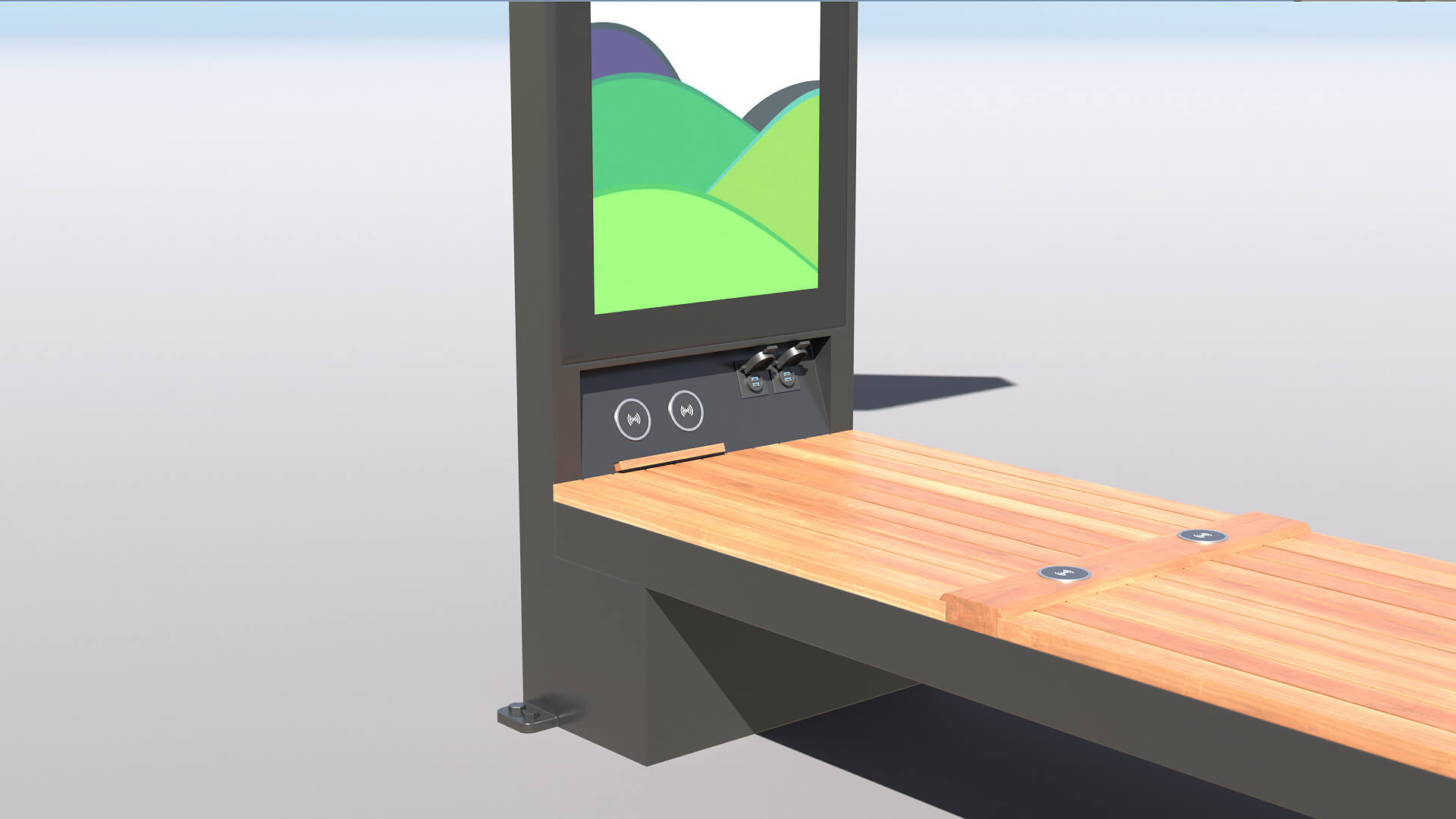 Smart Solar Bench - 3D Model by Rescue3DAssets