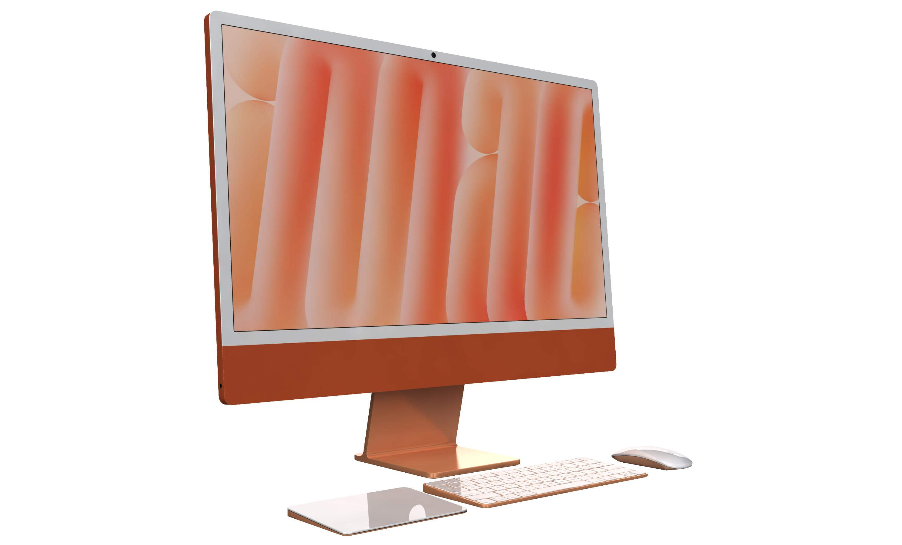 Apple iMac M4 Chip 2024 Orange - 3D Model by Rever_Art
