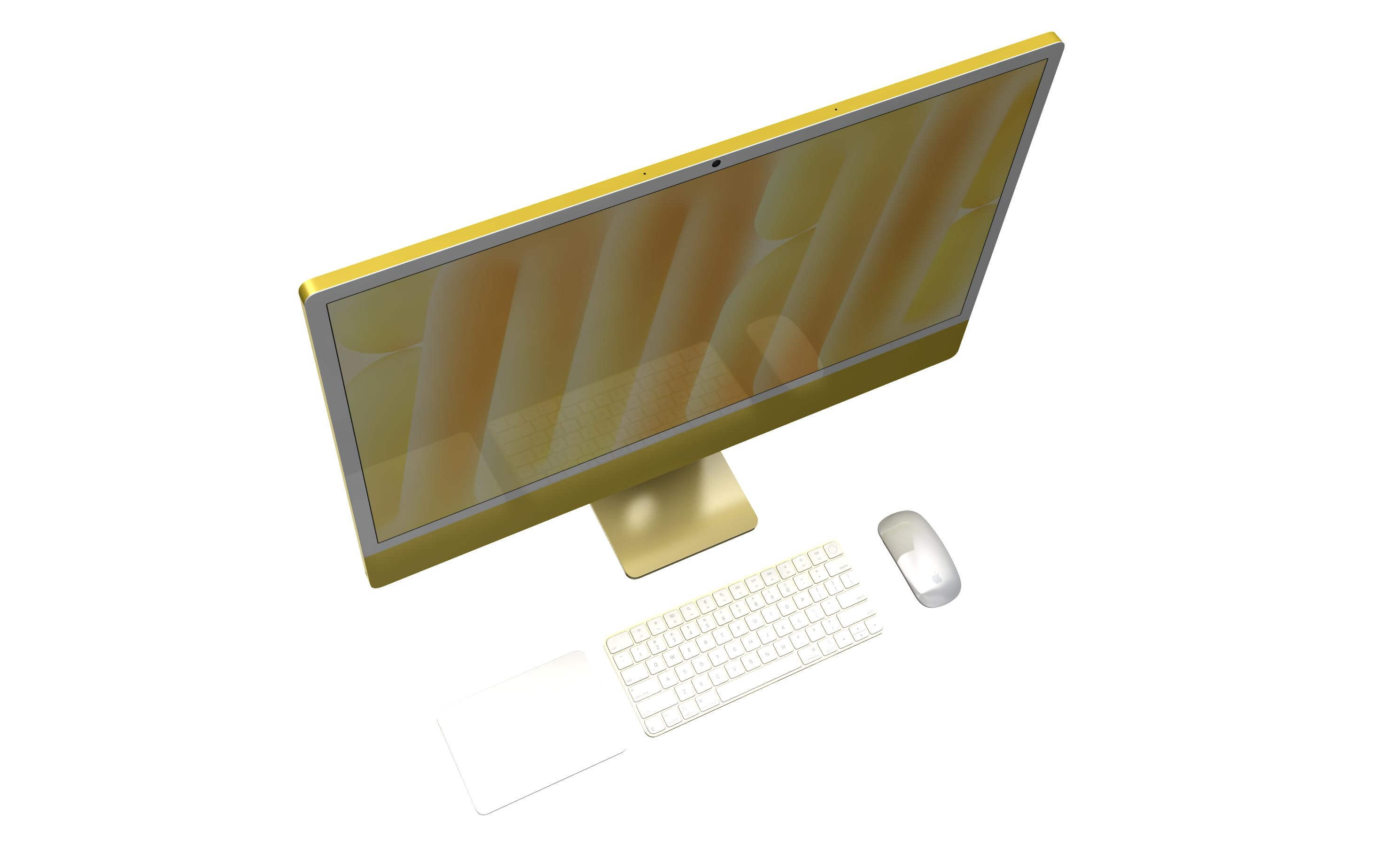 Apple iMac M4 Chip 2024 Yellow - 3D Model by Rever_Art