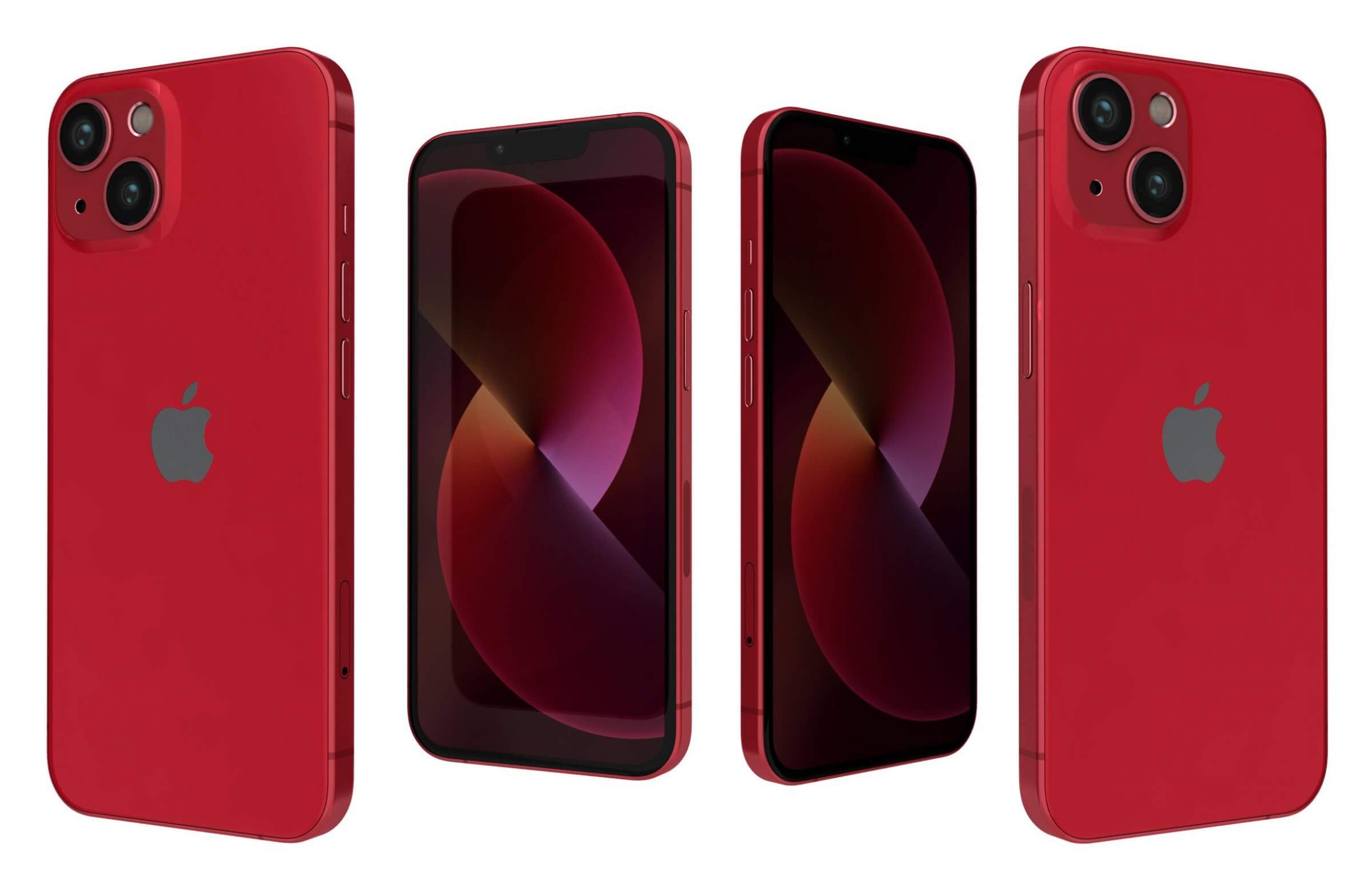 Apple iPhone 13 Mini Red - 3D Model by Rever_Art