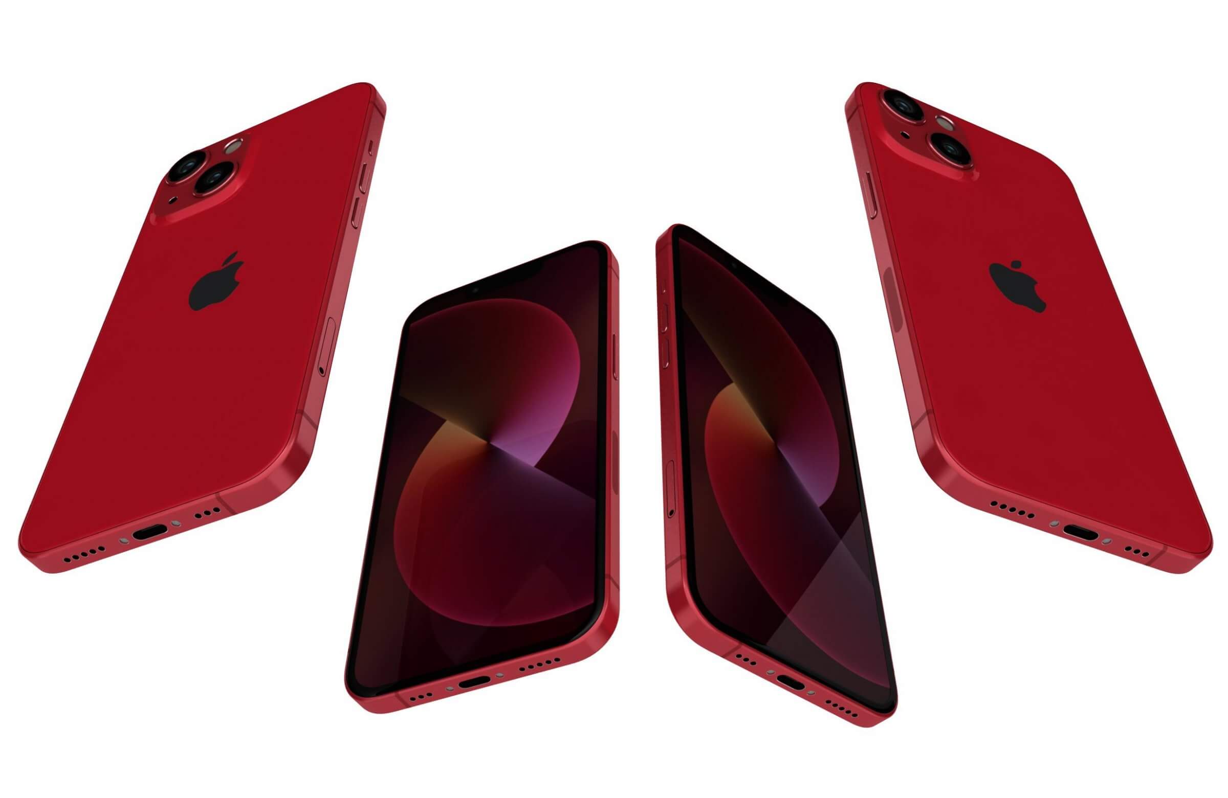 Apple iPhone 13 Mini Red - 3D Model by Rever_Art