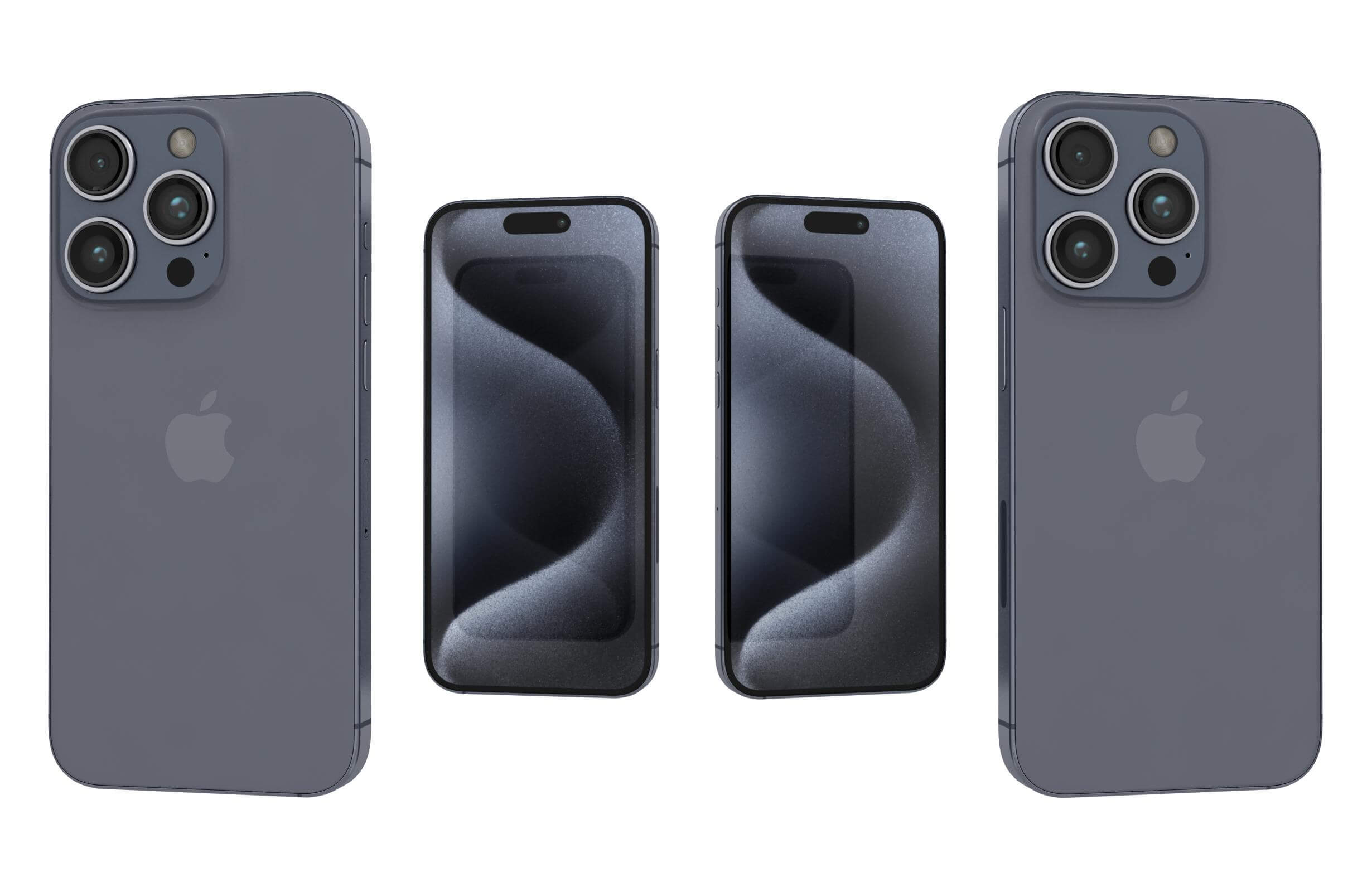 Apple iPhone 15 Pro Blue Titanium - 3D Model by Rever_Art