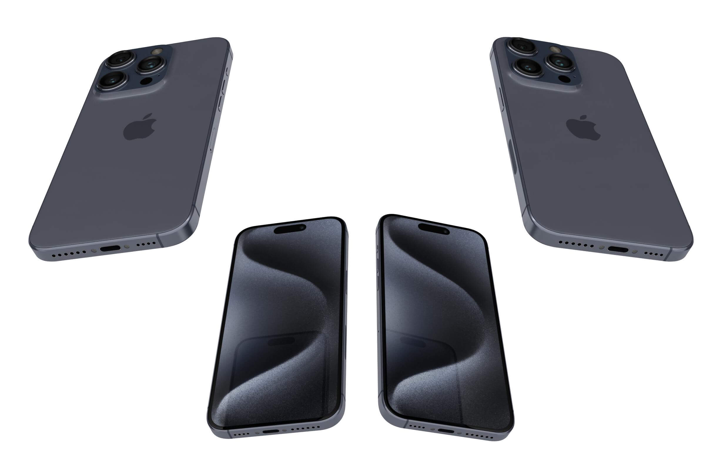 Apple iPhone 15 Pro Blue Titanium - 3D Model by Rever_Art