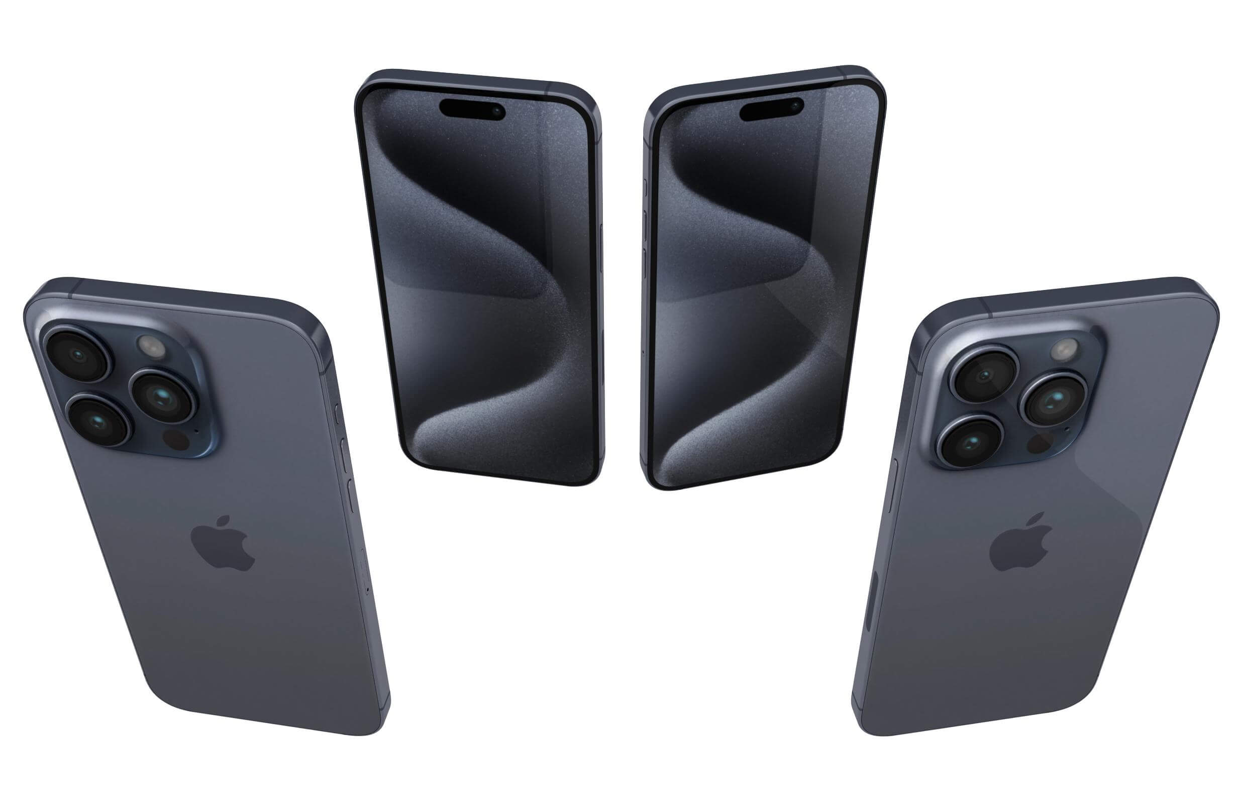 Apple iPhone 15 Pro Max Blue Titanium - 3D Model by Rever_Art