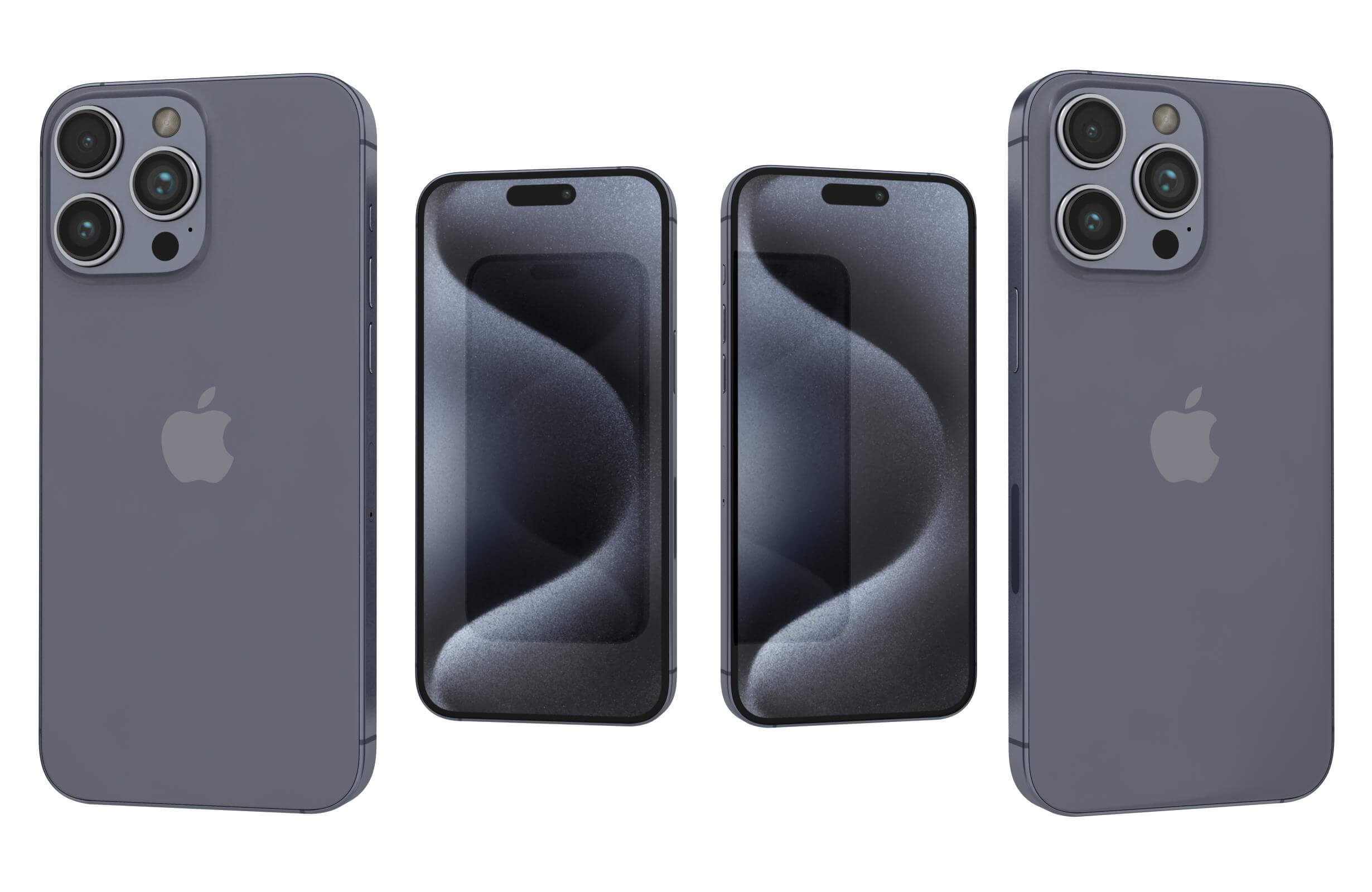 Apple iPhone 15 Pro Max Blue Titanium - 3D Model by Rever_Art