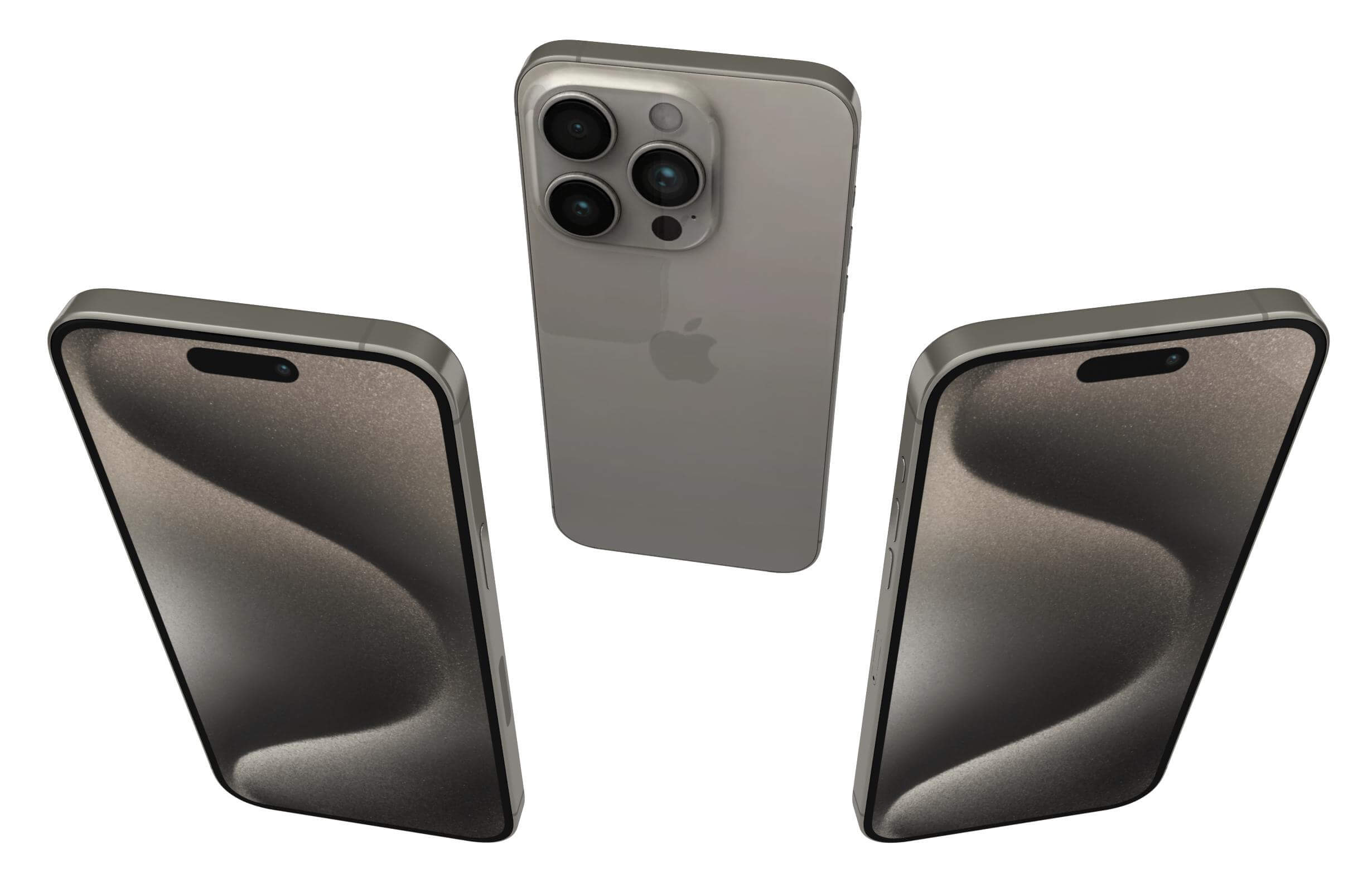 Apple iPhone 15 Pro Max Natural Titanium - 3D Model by Rever_Art