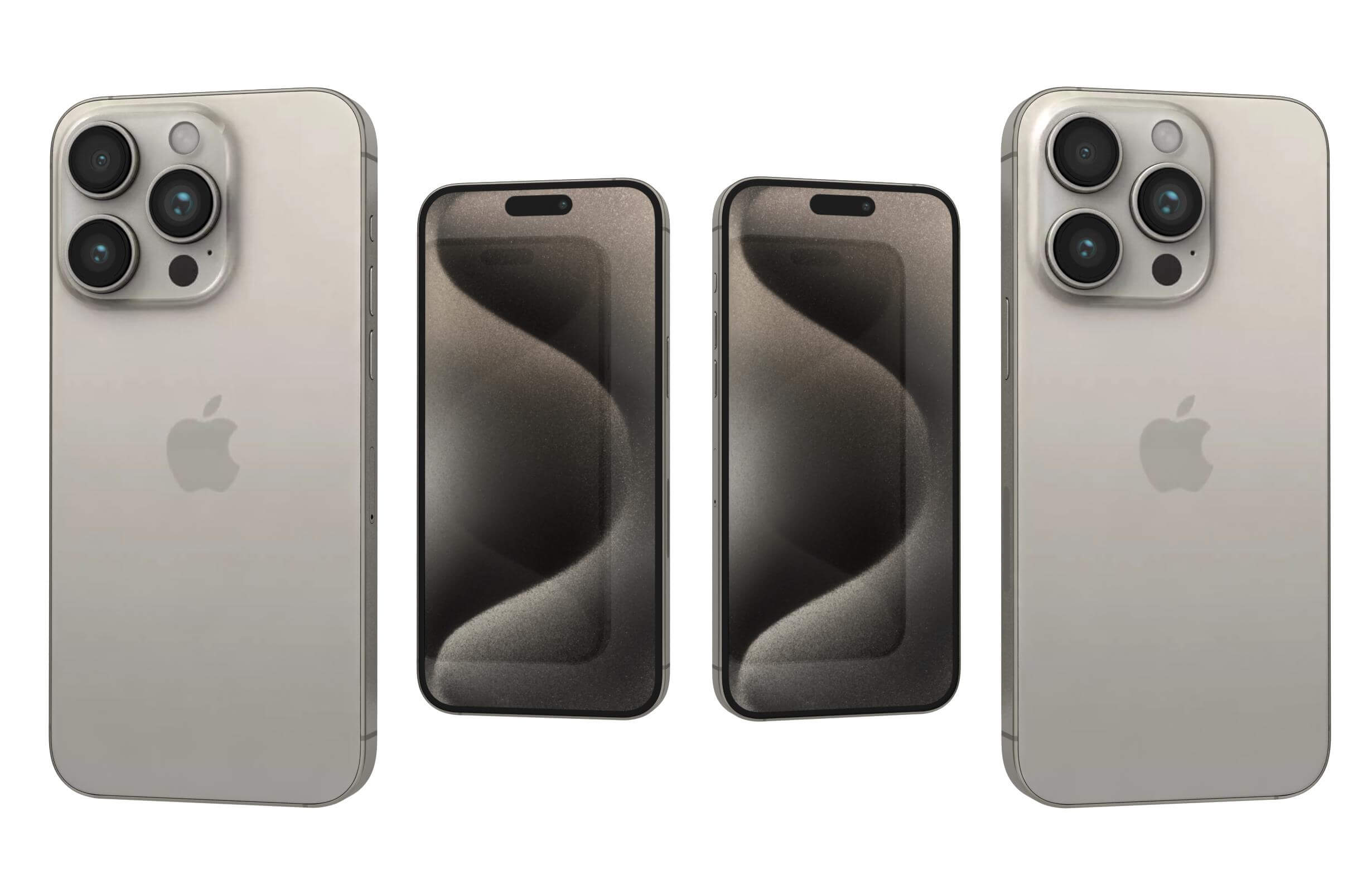 Apple iPhone 15 Pro Max Natural Titanium - 3D Model by Rever_Art