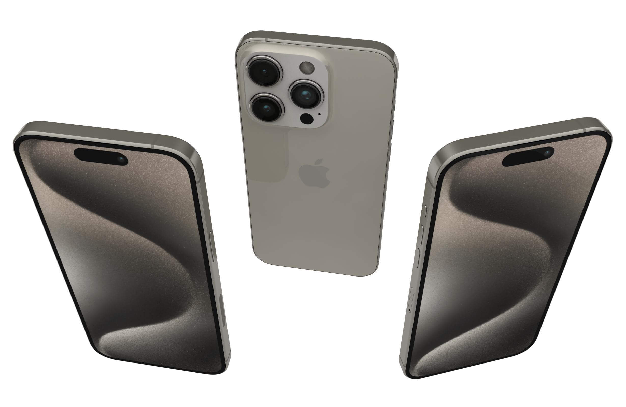 Apple iPhone 15 Pro Natural Titanium - 3D Model by Rever_Art