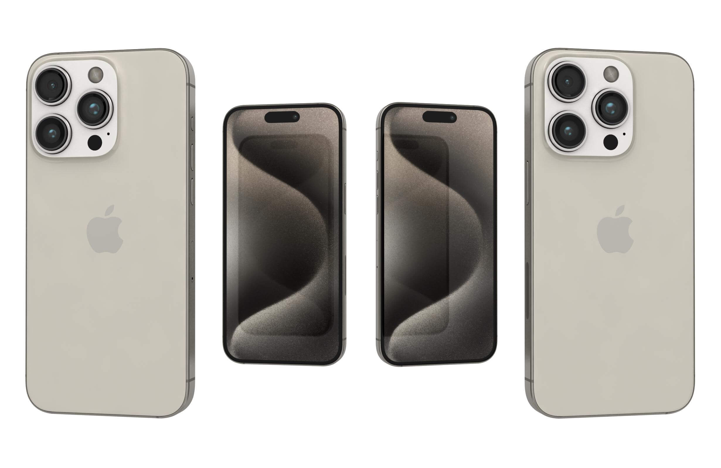 Apple iPhone 15 Pro Natural Titanium - 3D Model by Rever_Art