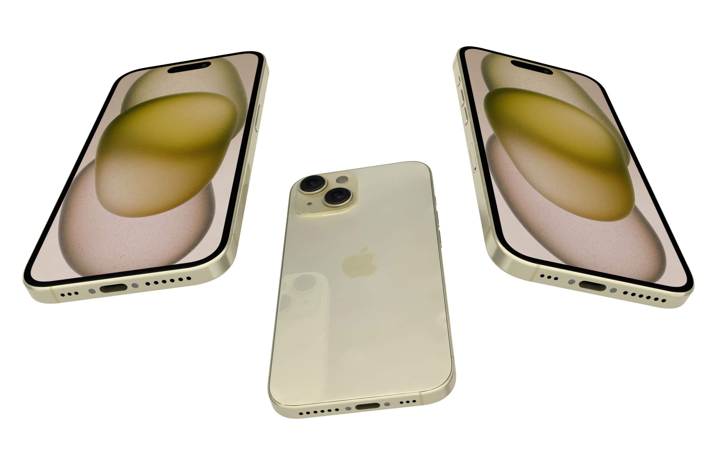 Apple iPhone 15 Yellow - 3D Model by Rever_Art