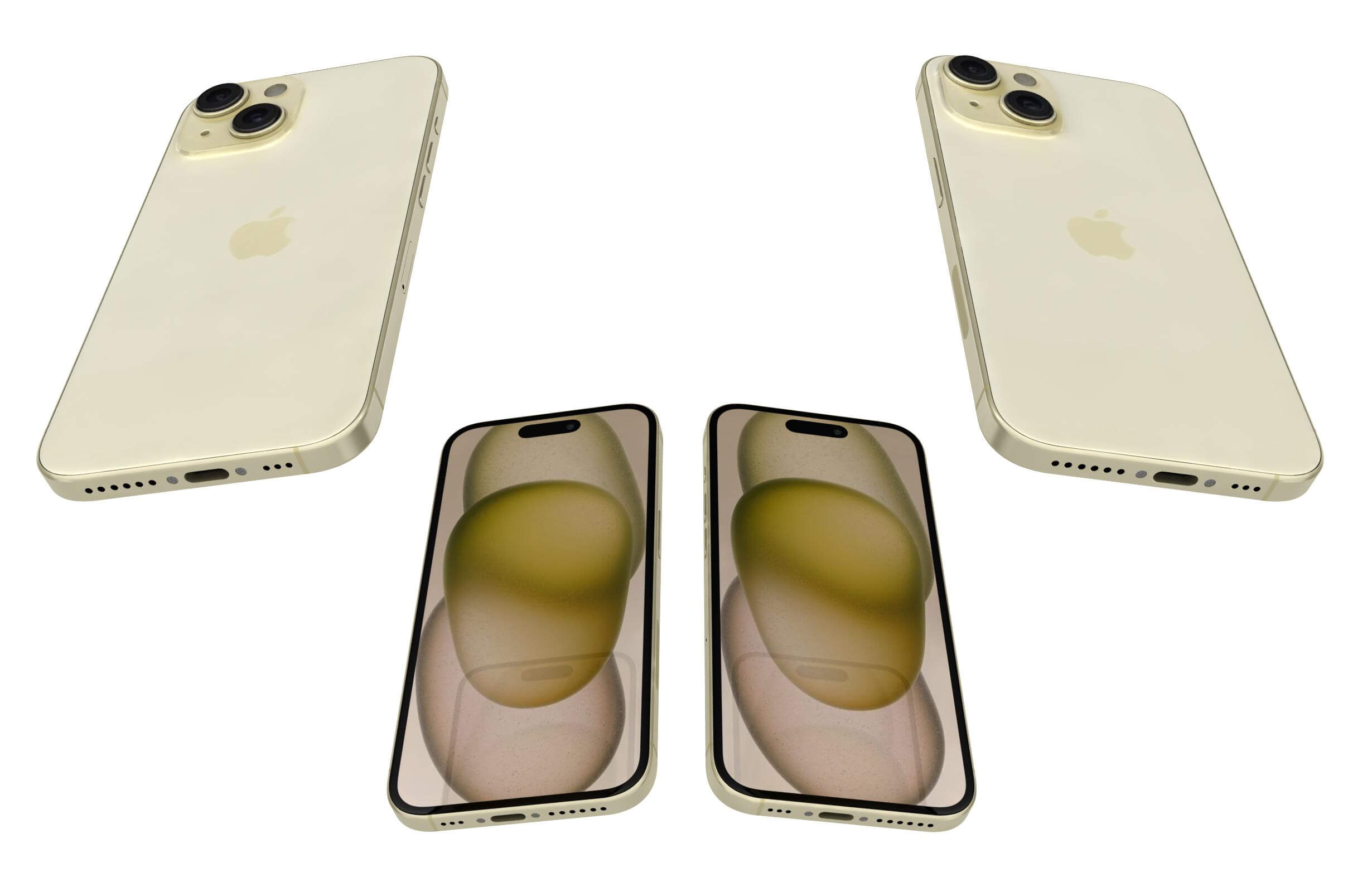 Apple iPhone 15 Yellow - 3D Model by Rever_Art