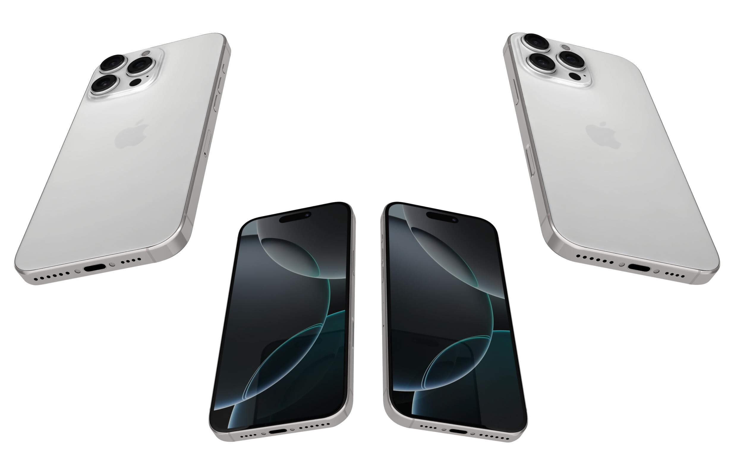Apple iPhone 16 Pro Max White Titanium - 3D Model by Rever_Art