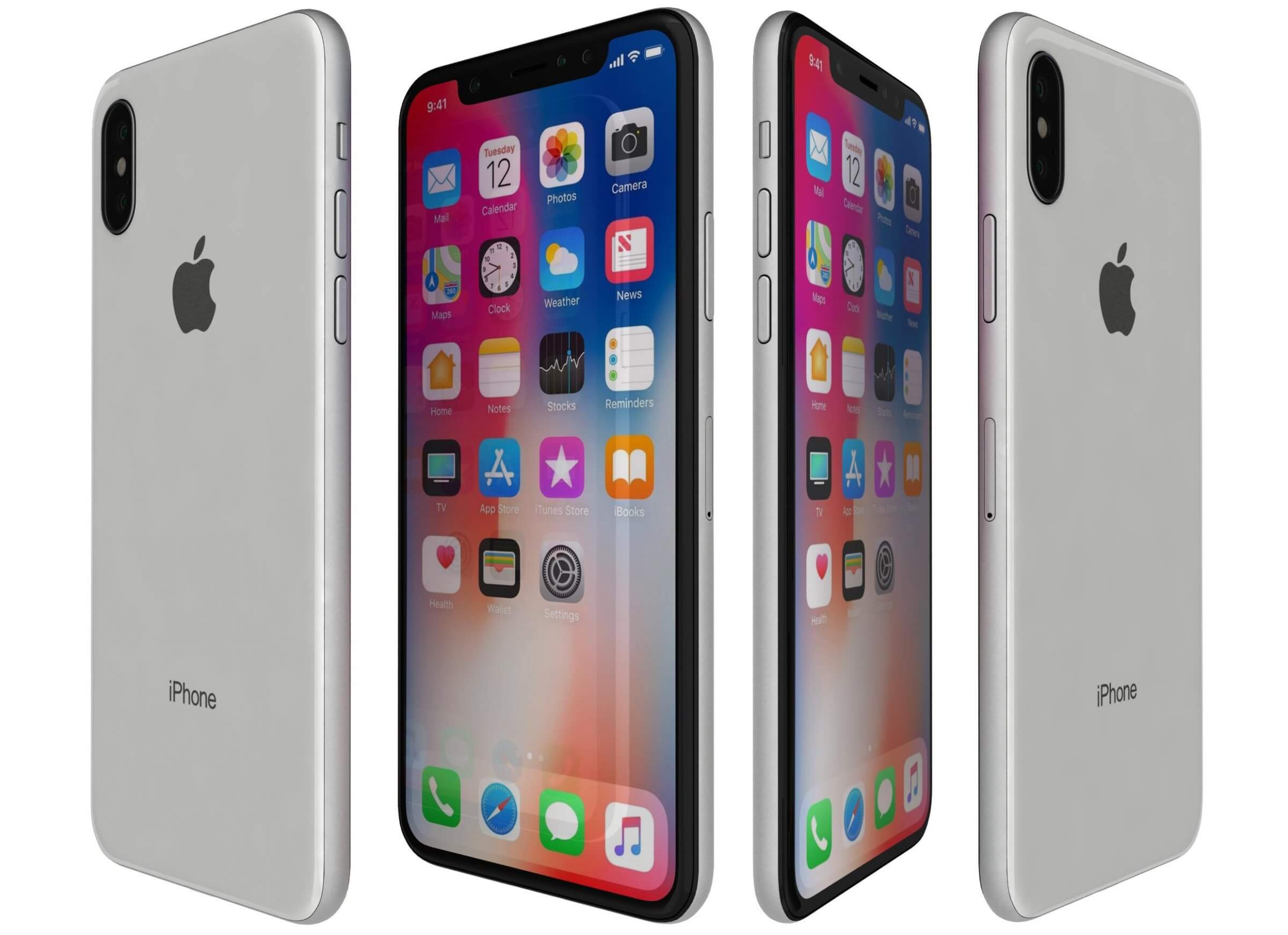 Apple iPhone X Silver - 3D Model by Rever_Art