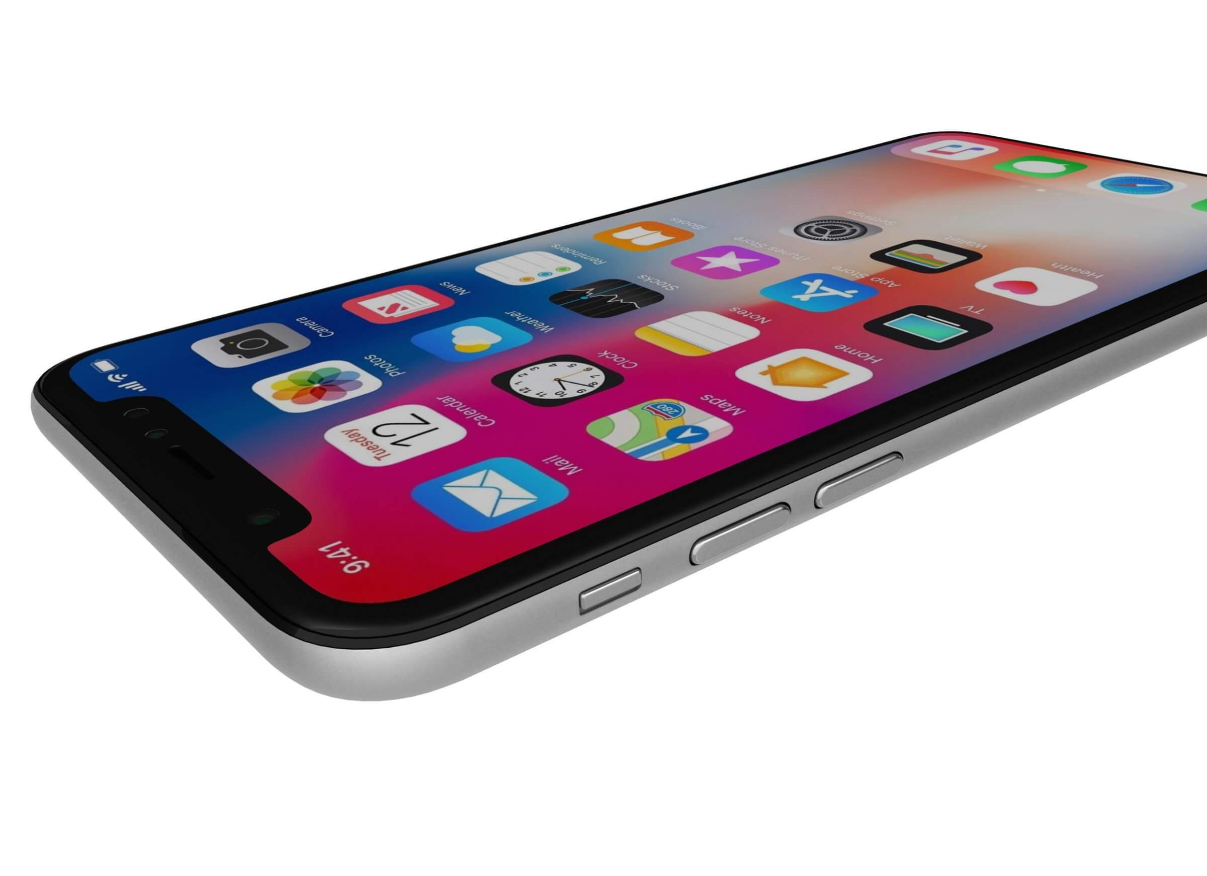 Apple iPhone X Silver - 3D Model by Rever_Art