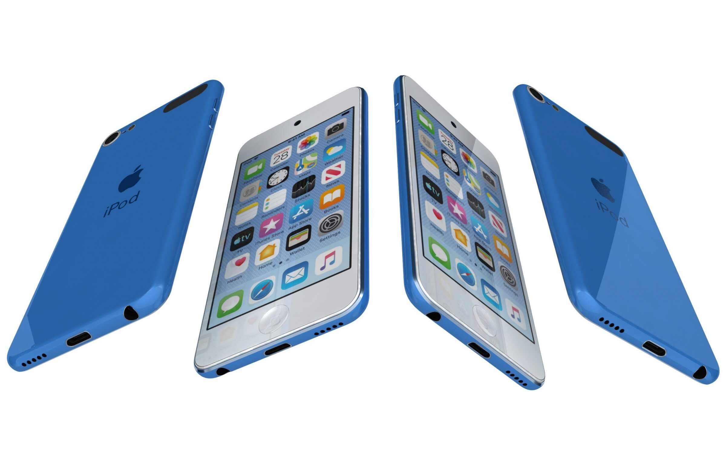 Apple iPod Touch Blue - 3D Model by Rever_Art
