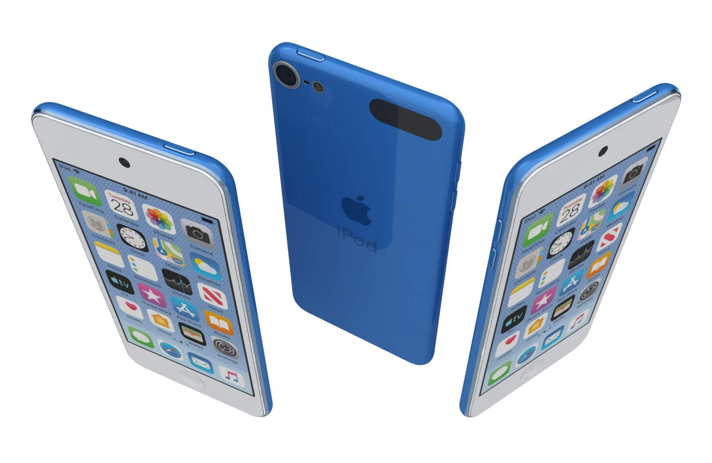 Apple iPod Touch Blue - 3D Model by Rever_Art