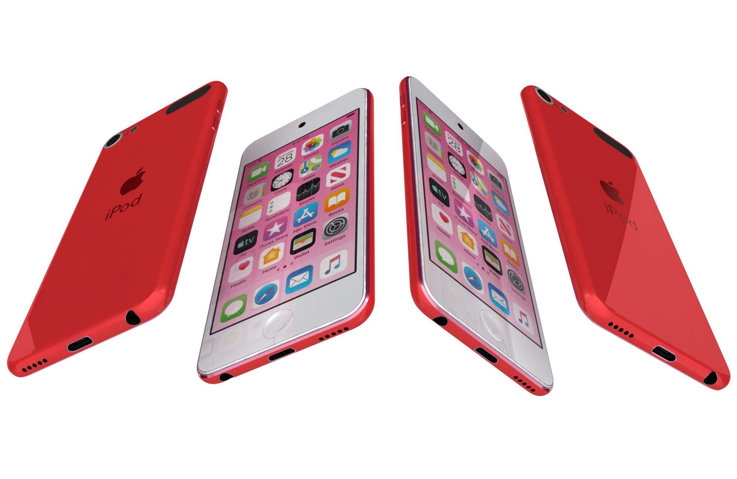 Apple iPod Touch Red - 3D Model by Rever_Art