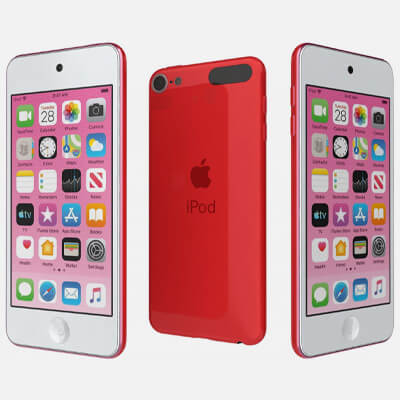 Apple iPod Touch Red - 3D Model by Rever_Art