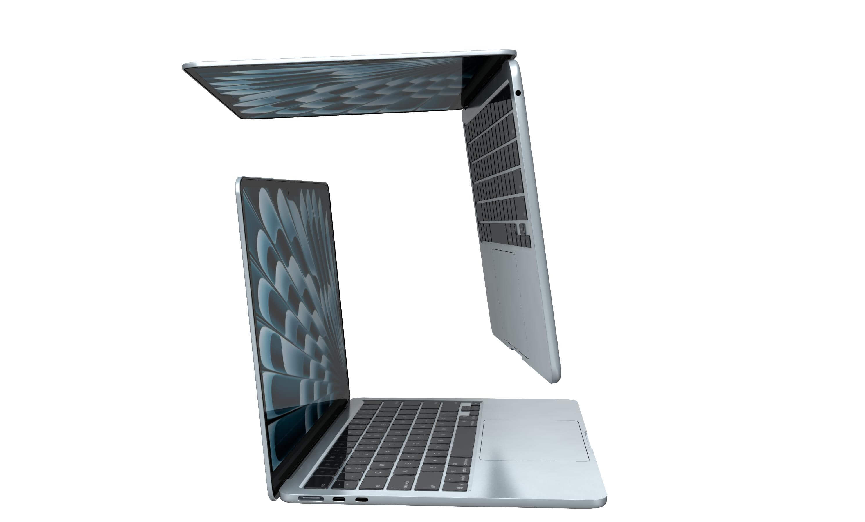 Apple MacBook Air 13 inch With M4 Chip Sky Blue - 3D Model by Rever_Art