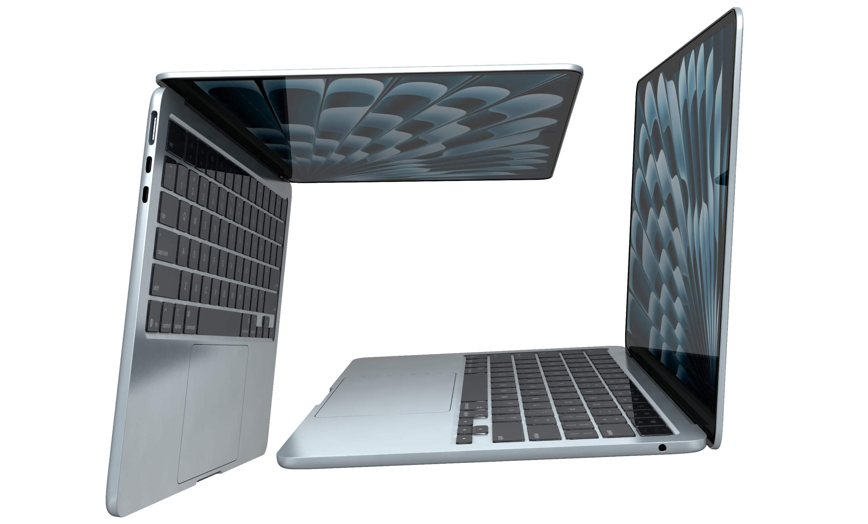 Apple MacBook Air 13 inch With M4 Chip Sky Blue - 3D Model by Rever_Art