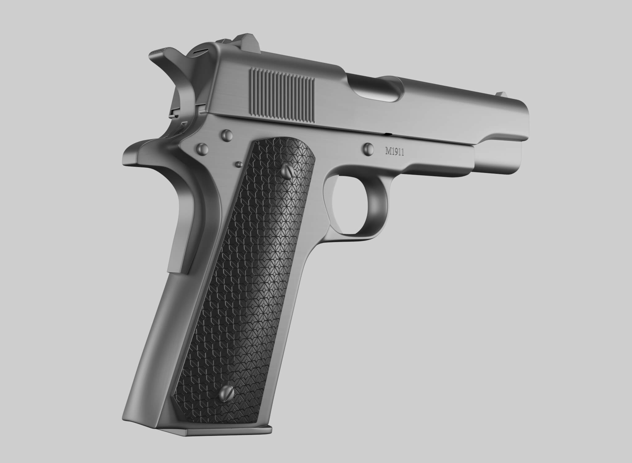 Colt M1911 Pistol Silver - 3D Model by Rever_Art