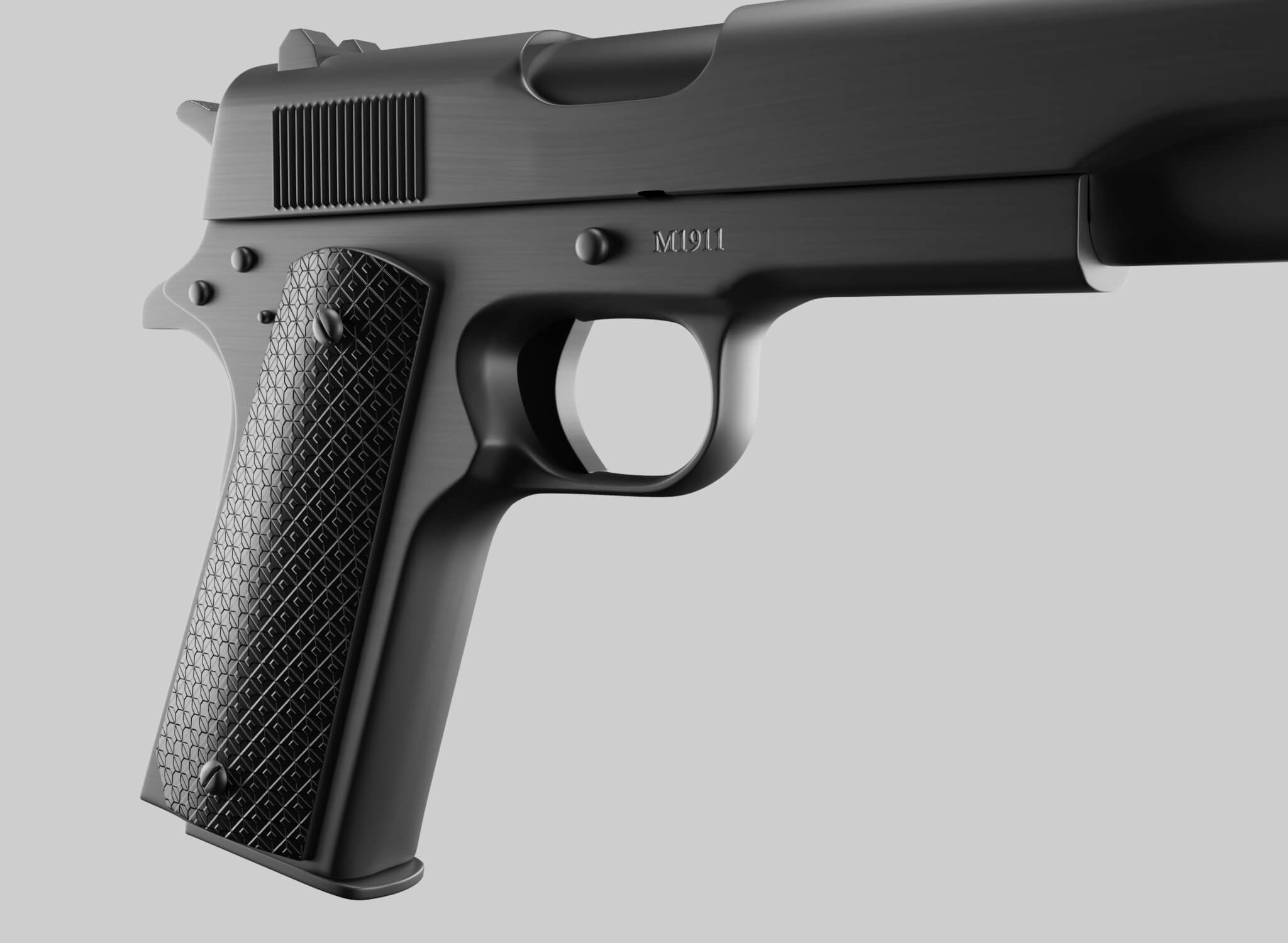 Colt M1911 Pistol Silver - 3D Model by Rever_Art