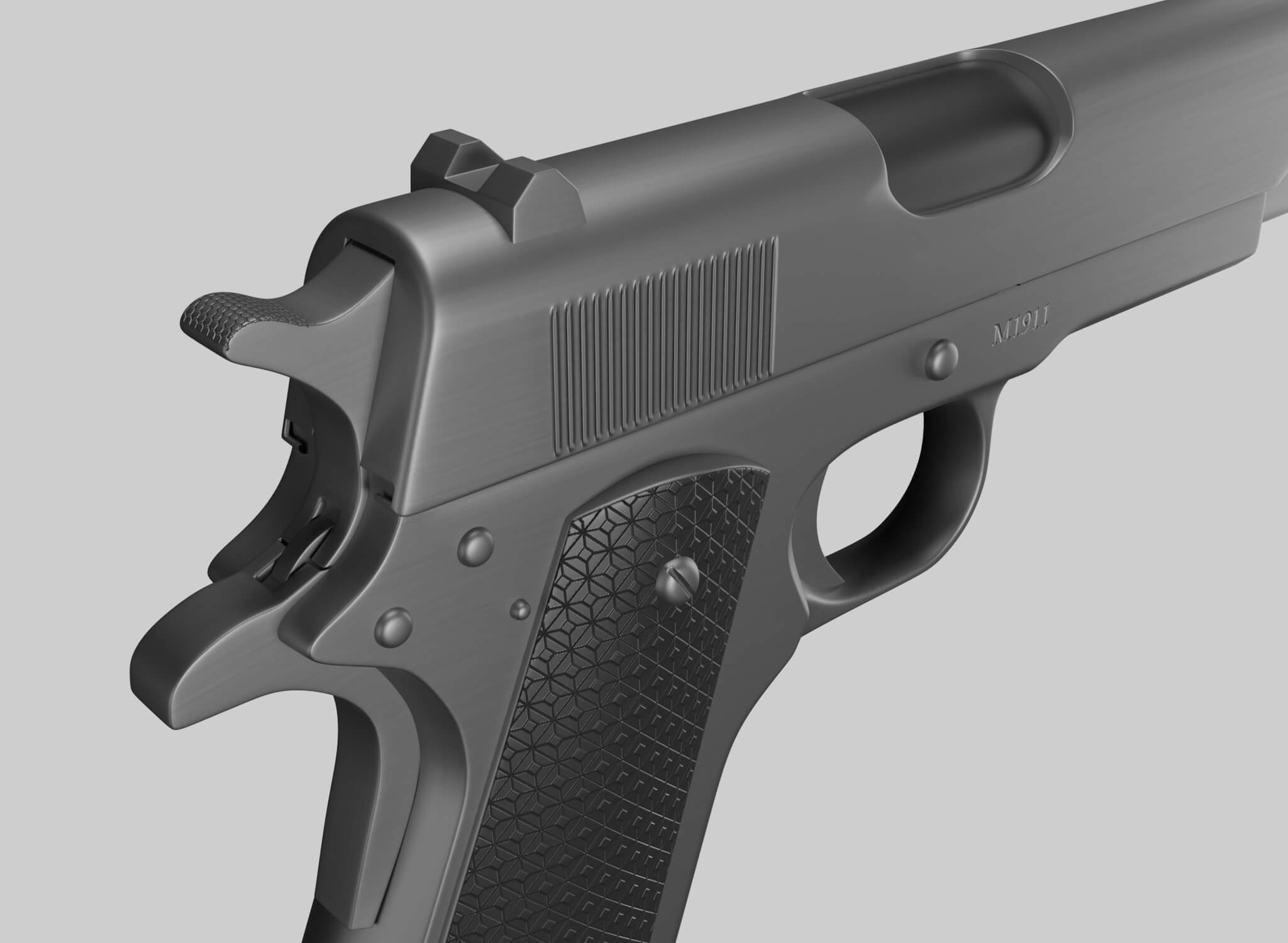 Colt M1911 Pistol Silver - 3D Model by Rever_Art