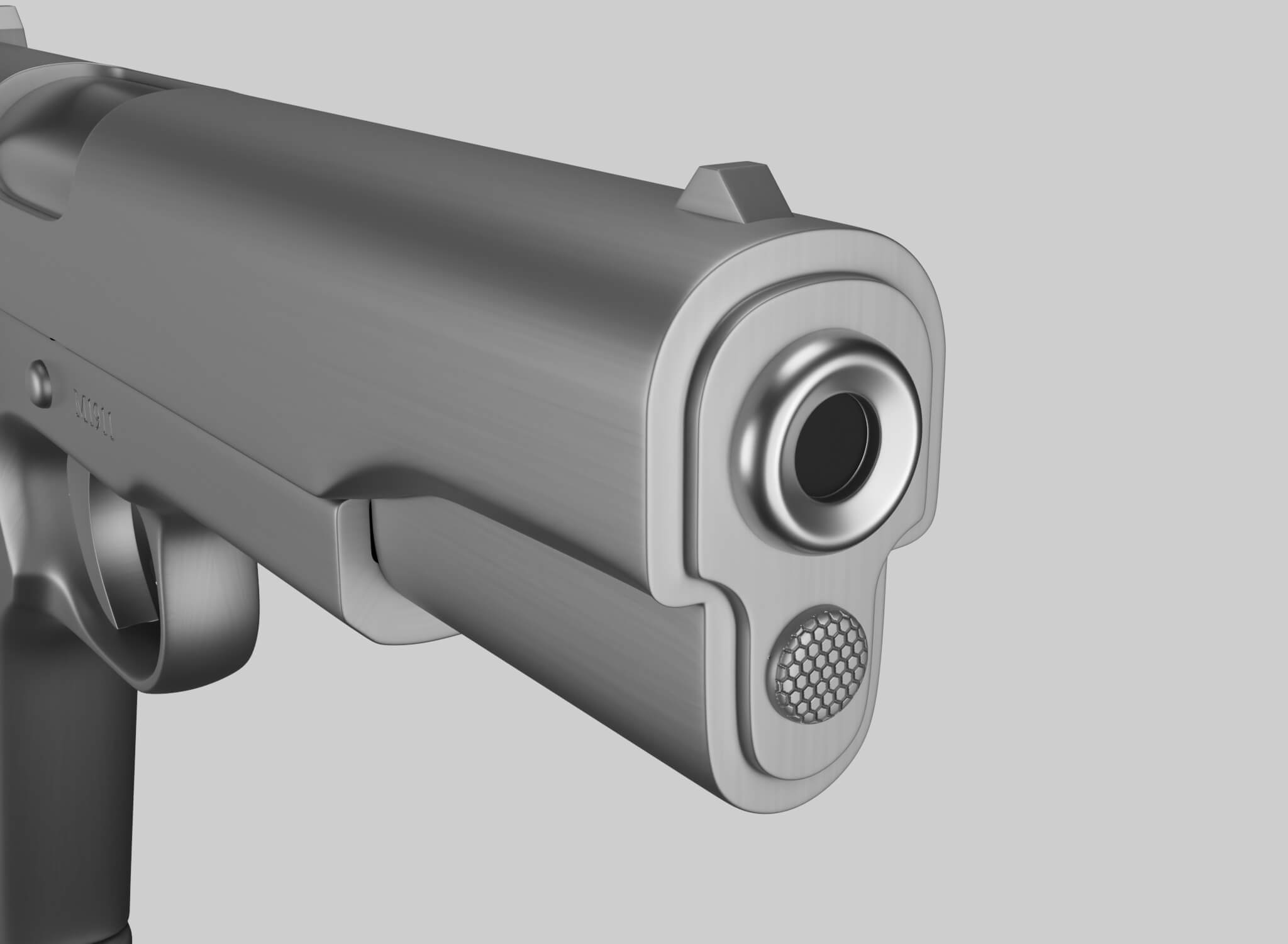 Colt M1911 Pistol Silver - 3D Model by Rever_Art