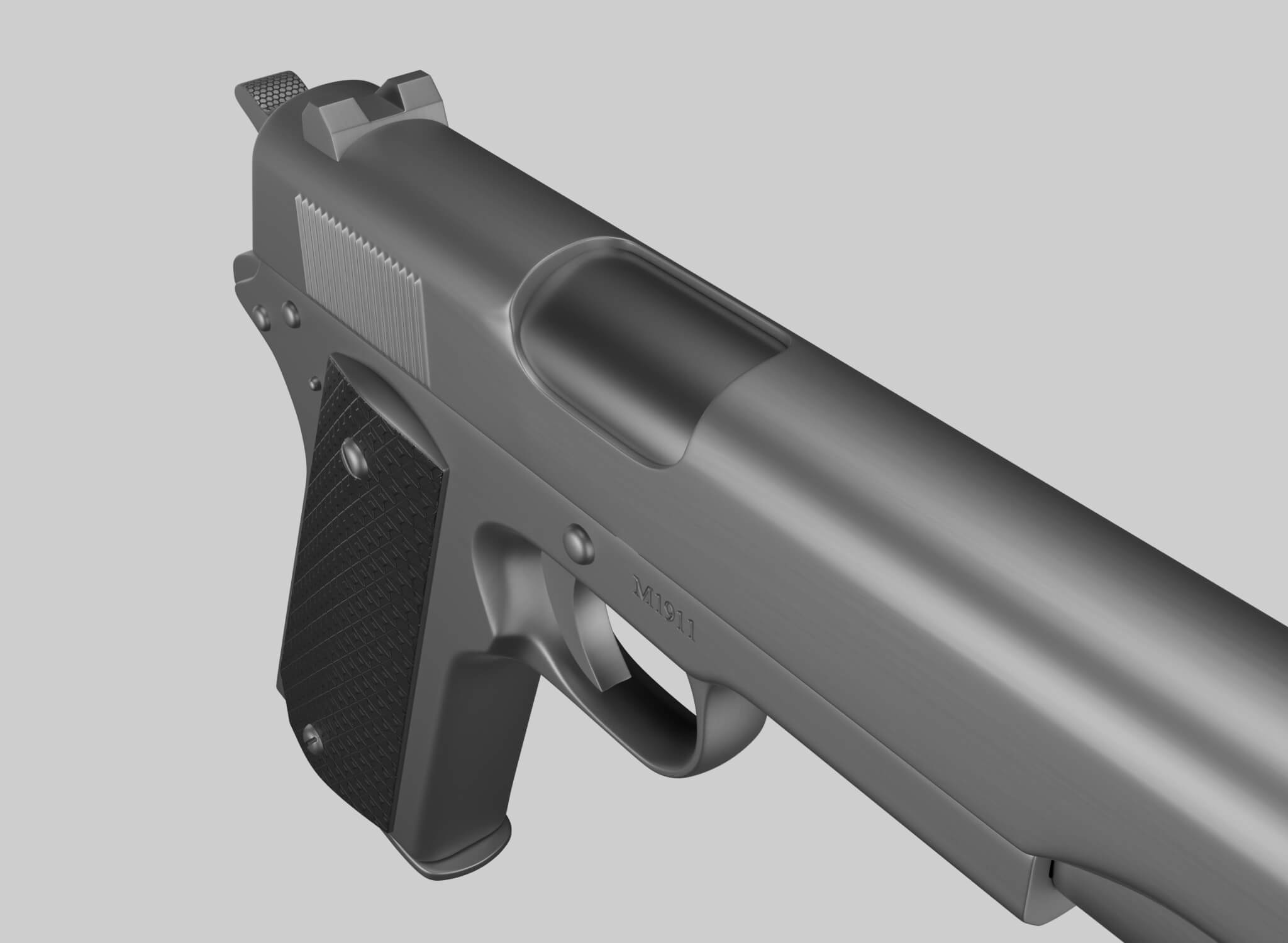Colt M1911 Pistol Silver - 3D Model by Rever_Art
