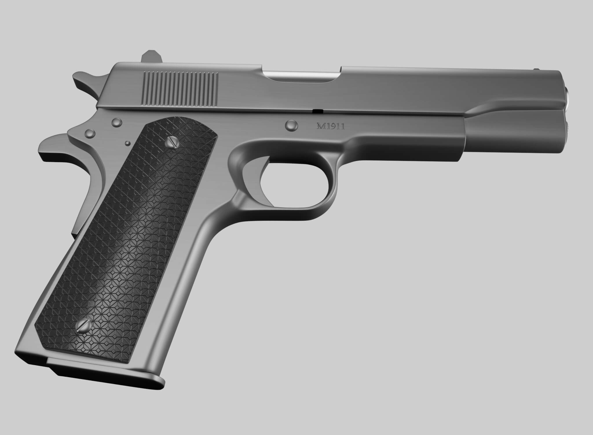 Colt M1911 Pistol Silver - 3D Model by Rever_Art