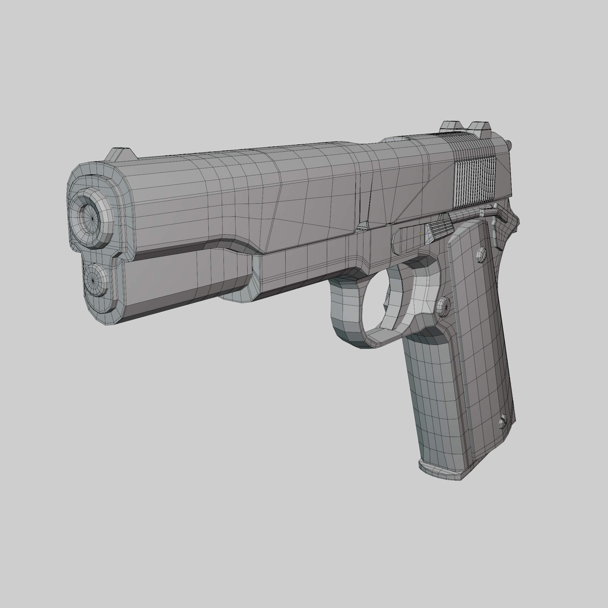Colt M1911 Pistol Silver - 3D Model by Rever_Art