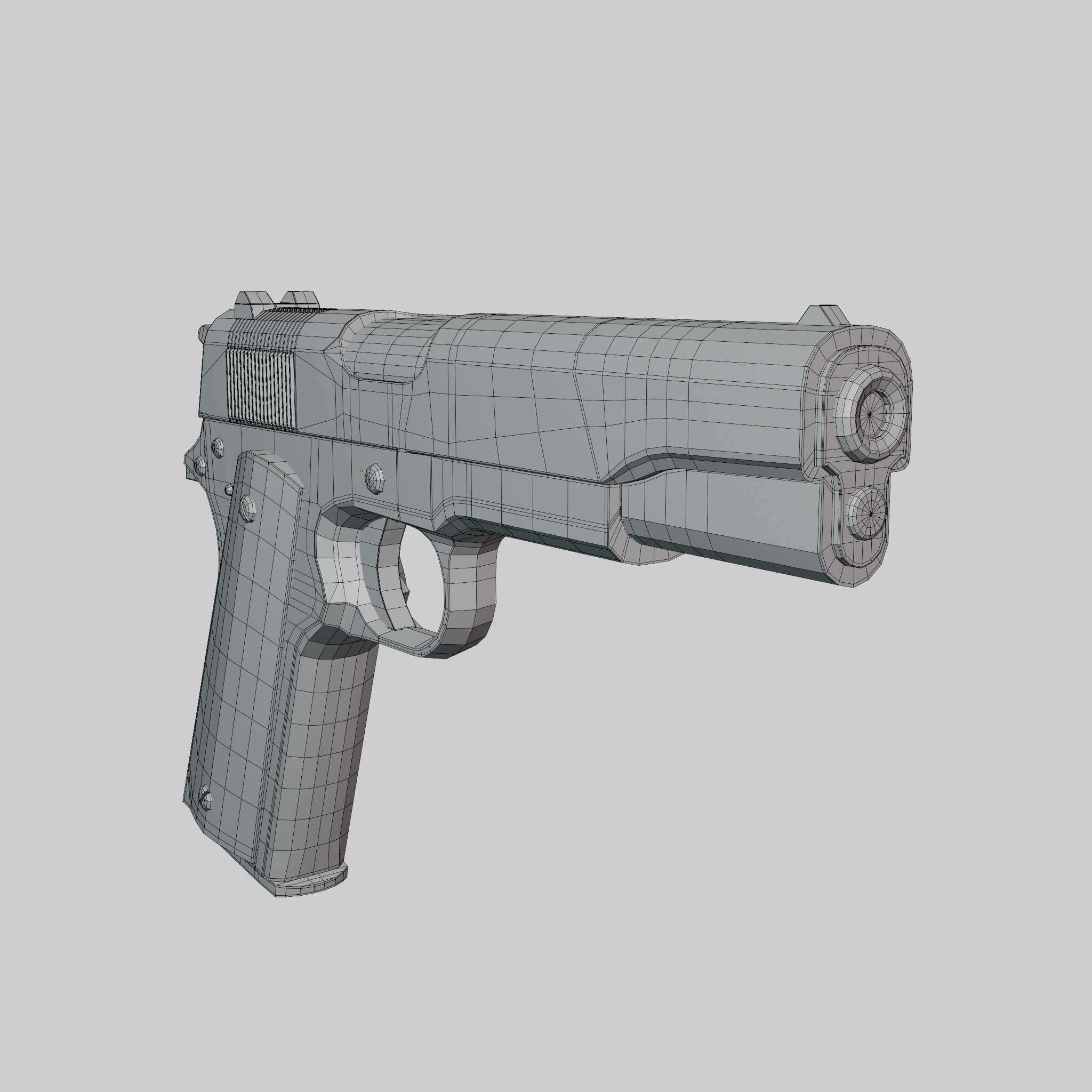 Colt M1911 Pistol Silver - 3D Model by Rever_Art