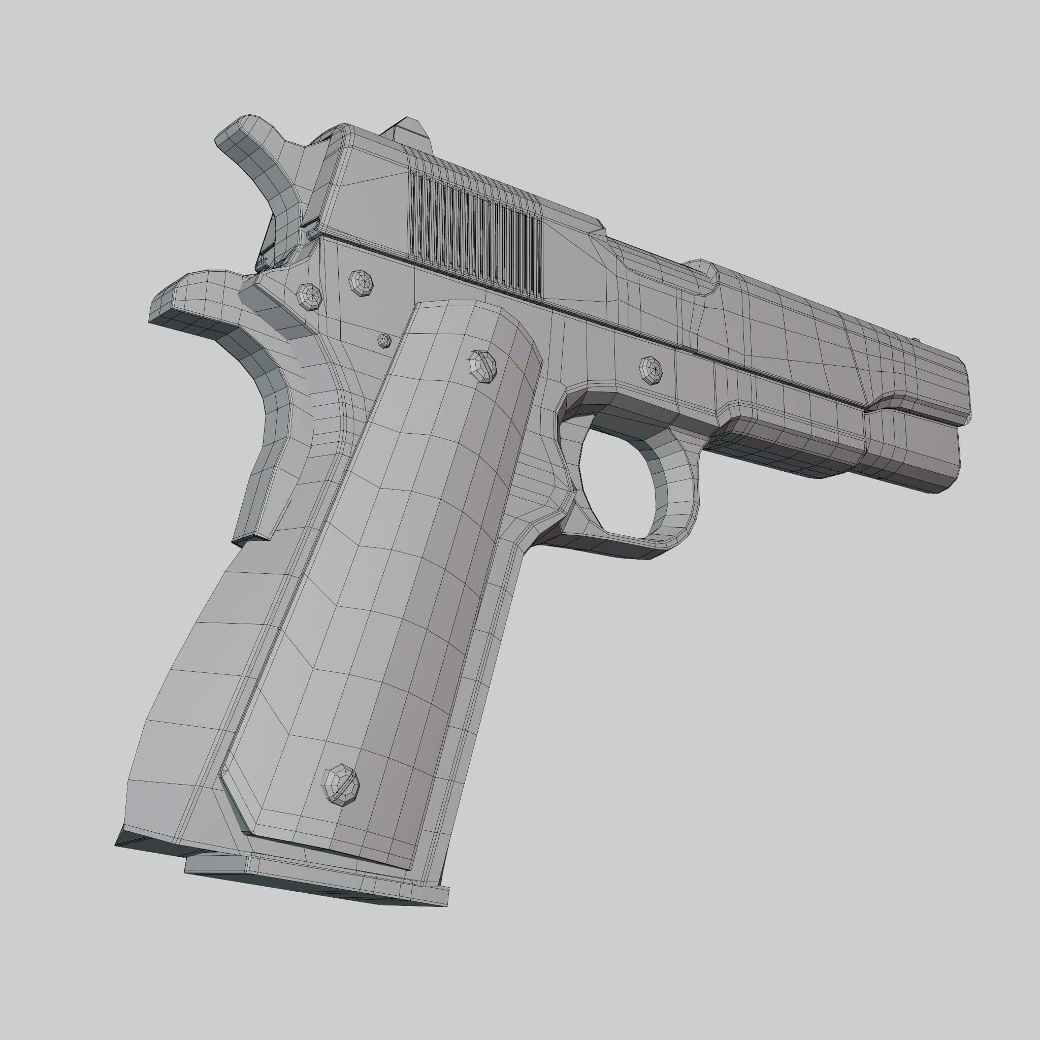 Colt M1911 Pistol Silver - 3D Model by Rever_Art