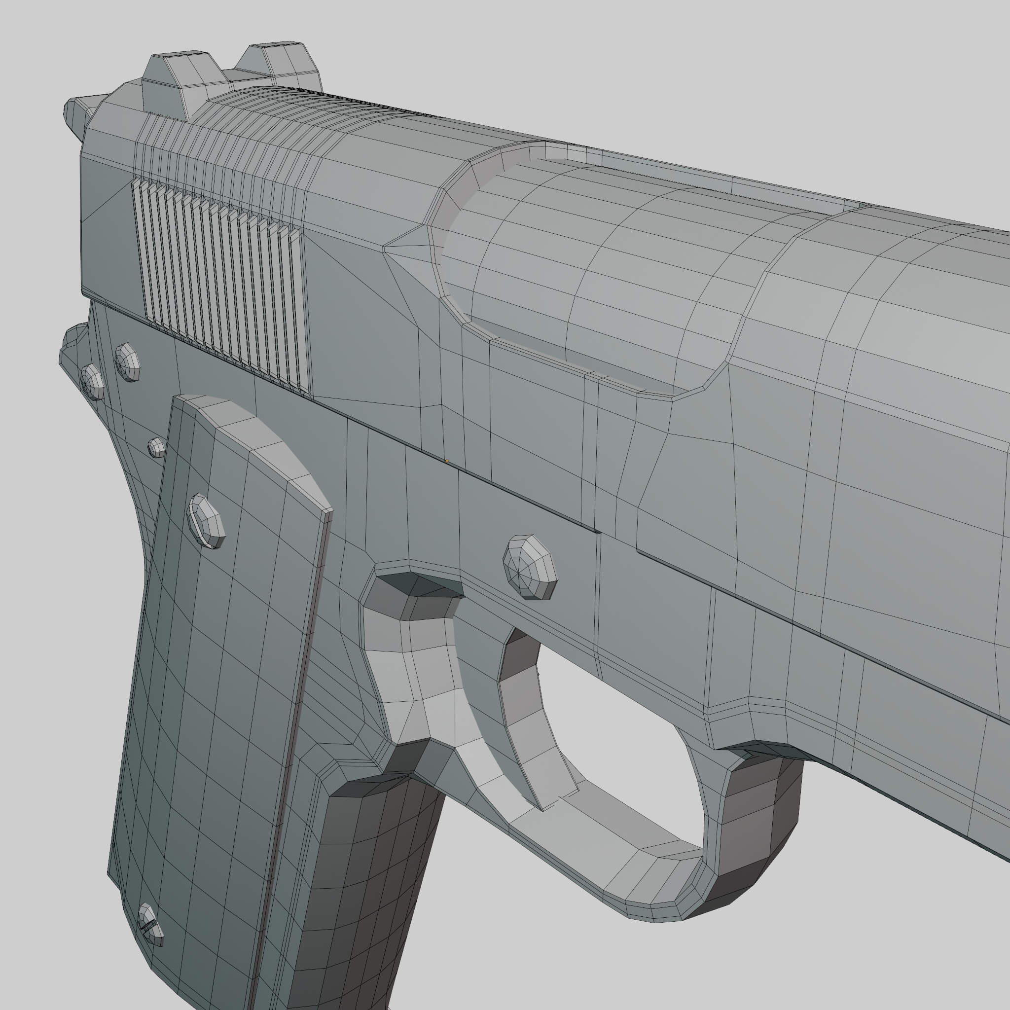 Colt M1911 Pistol Silver - 3D Model by Rever_Art