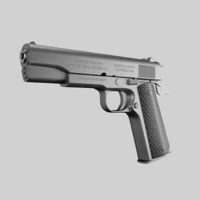 Colt M1911 Pistol Silver - 3D Model by Rever_Art
