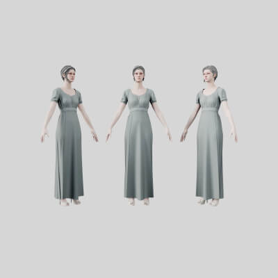 Dress 04 Philippine Gray - 3D Model by Rever_Art