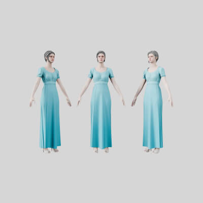 Dress 04 Sky Blue - 3D Model by Rever_Art