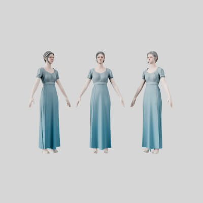 Dress 04 Weldon Blue - 3D Model by Rever_Art
